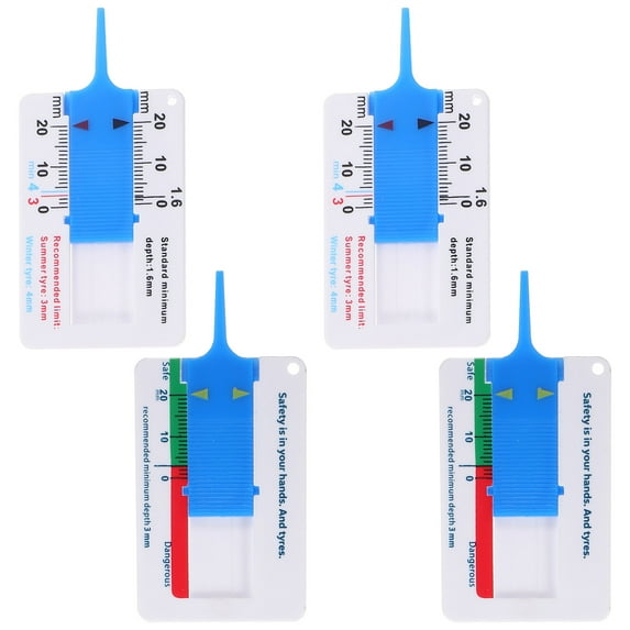 PBPBOX 4Set Tire Pattern Depth Ruler Portable Tool for Automotive ...