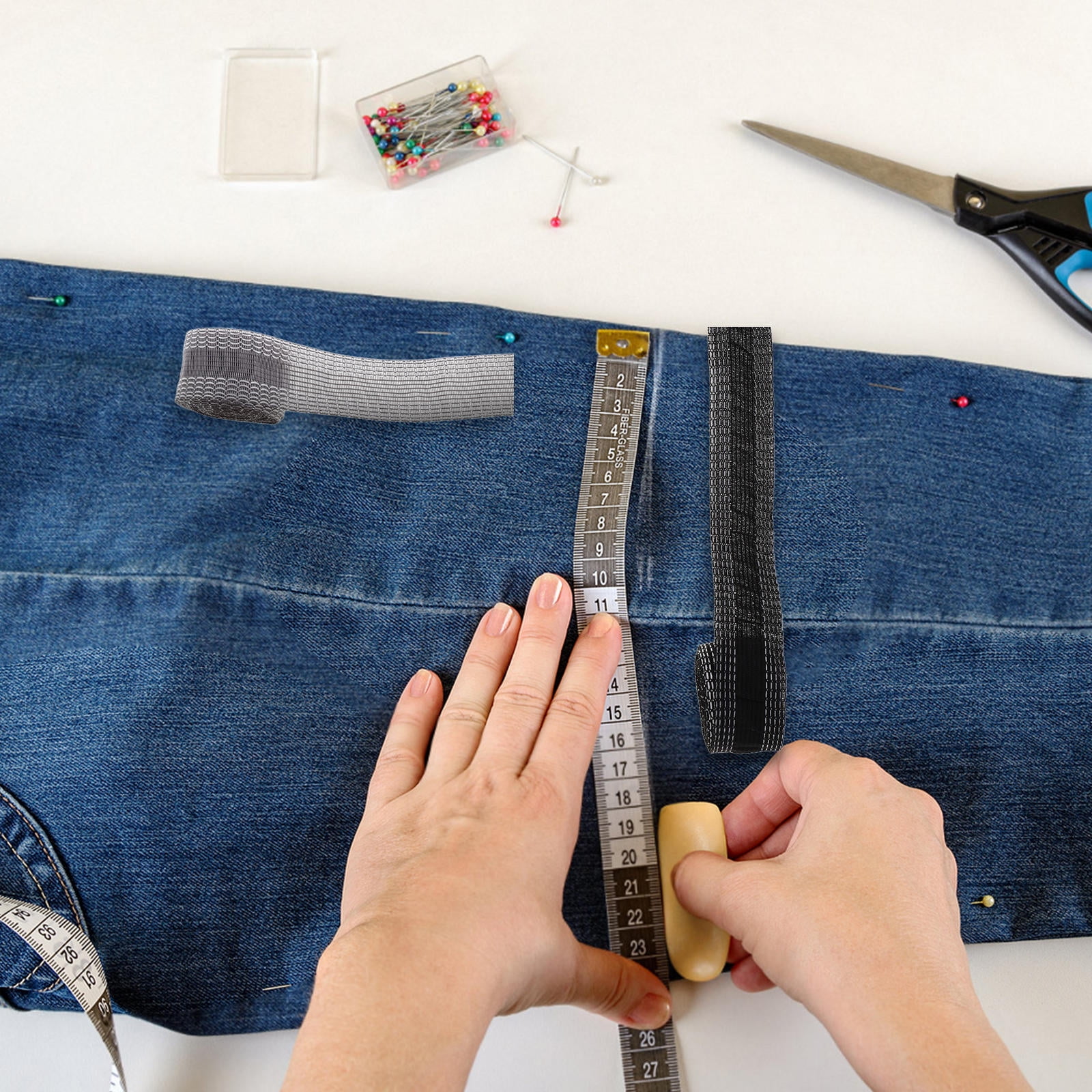 PBPBOX 5 Rolls Pants Hem Tape No Sew Gray Quick Hemming Polyester For ...