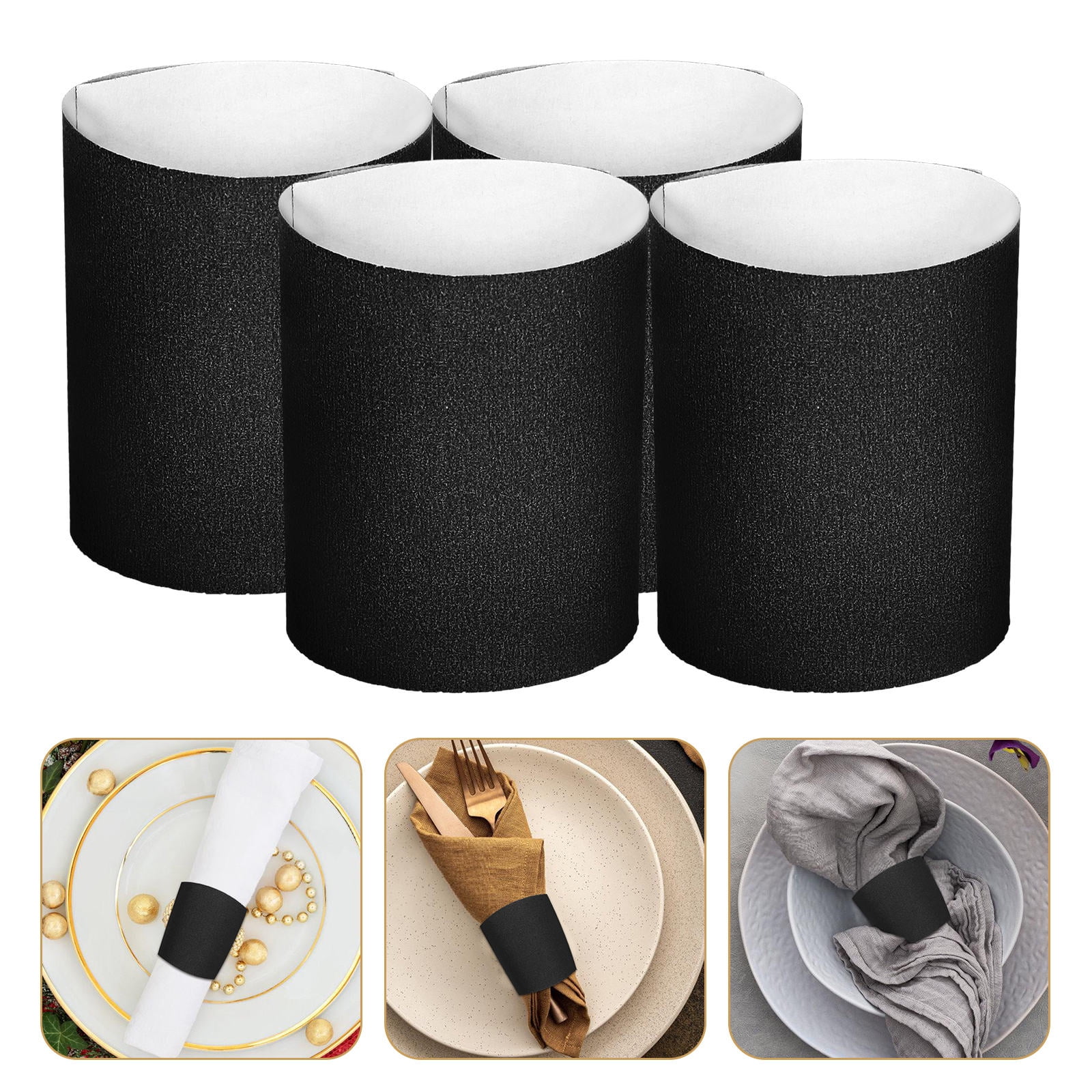 PBPBOX 500Set napkin bands self adhesive Black Adhesive Paper Prevents ...