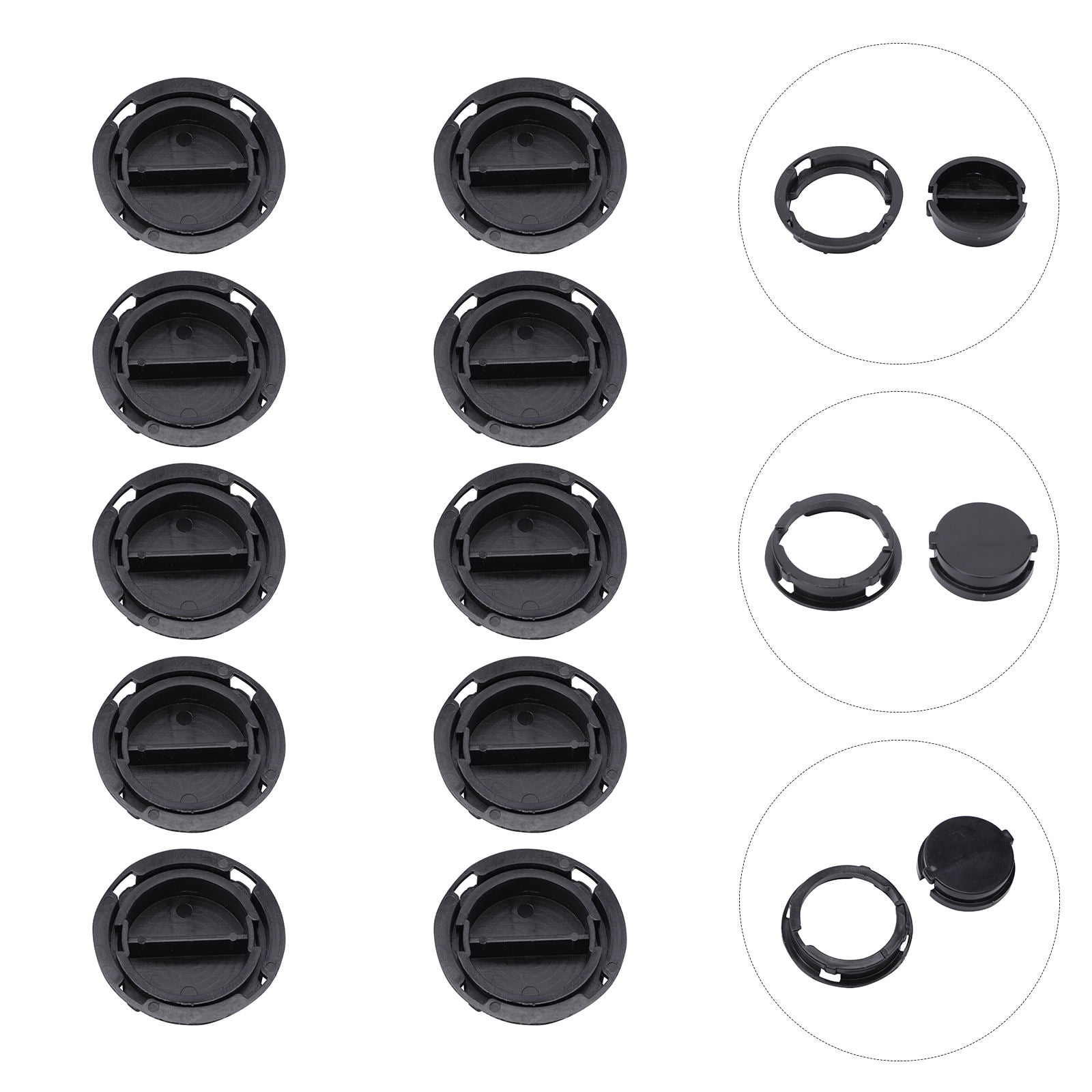 PBPBOX 50Pcs Plastic Bottom Plugs Coin Storage for Collectors Black ...