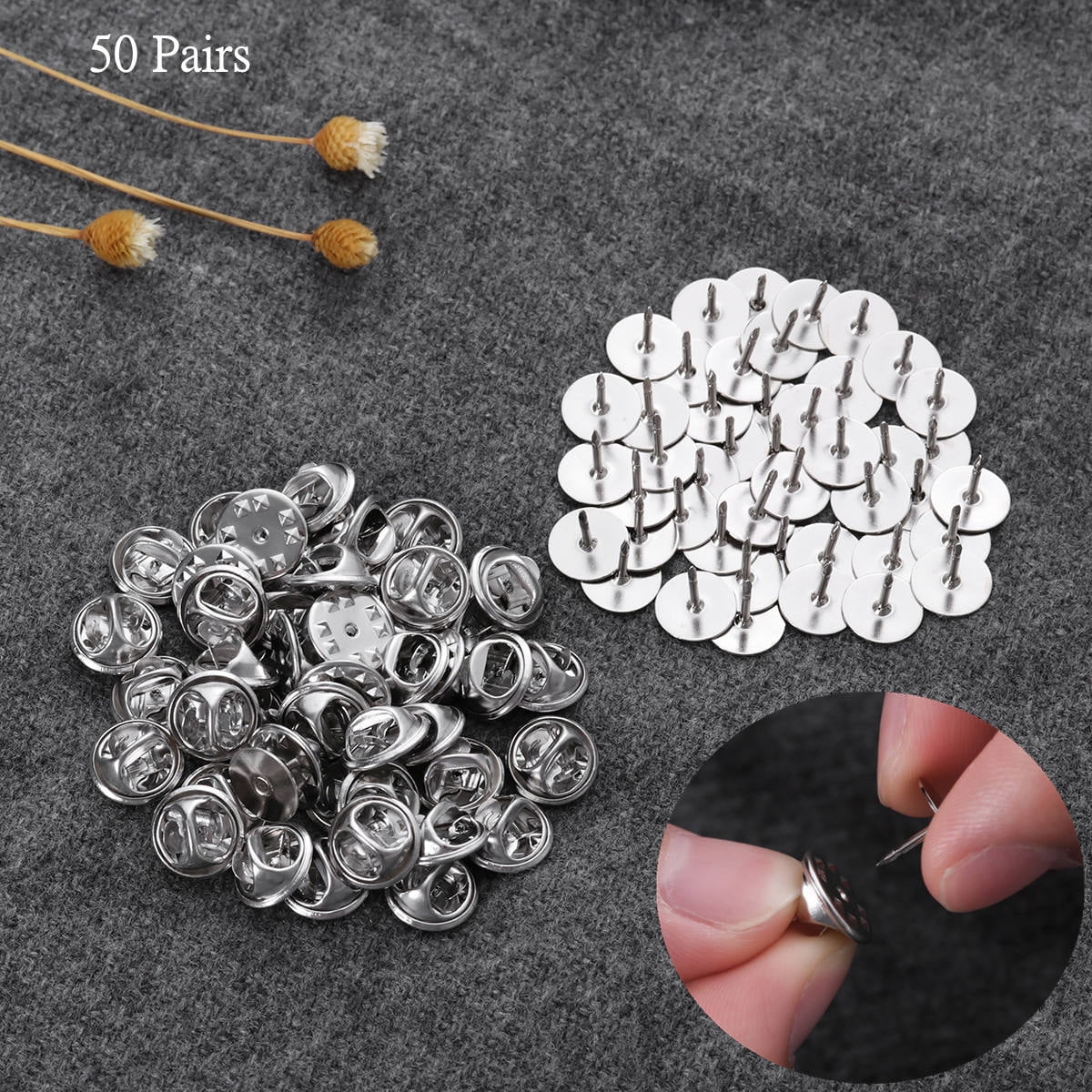 PBPBOX Lapel Pin Backs Clutch Tie Tacks Blank Copper 50pcs - Walmart.com