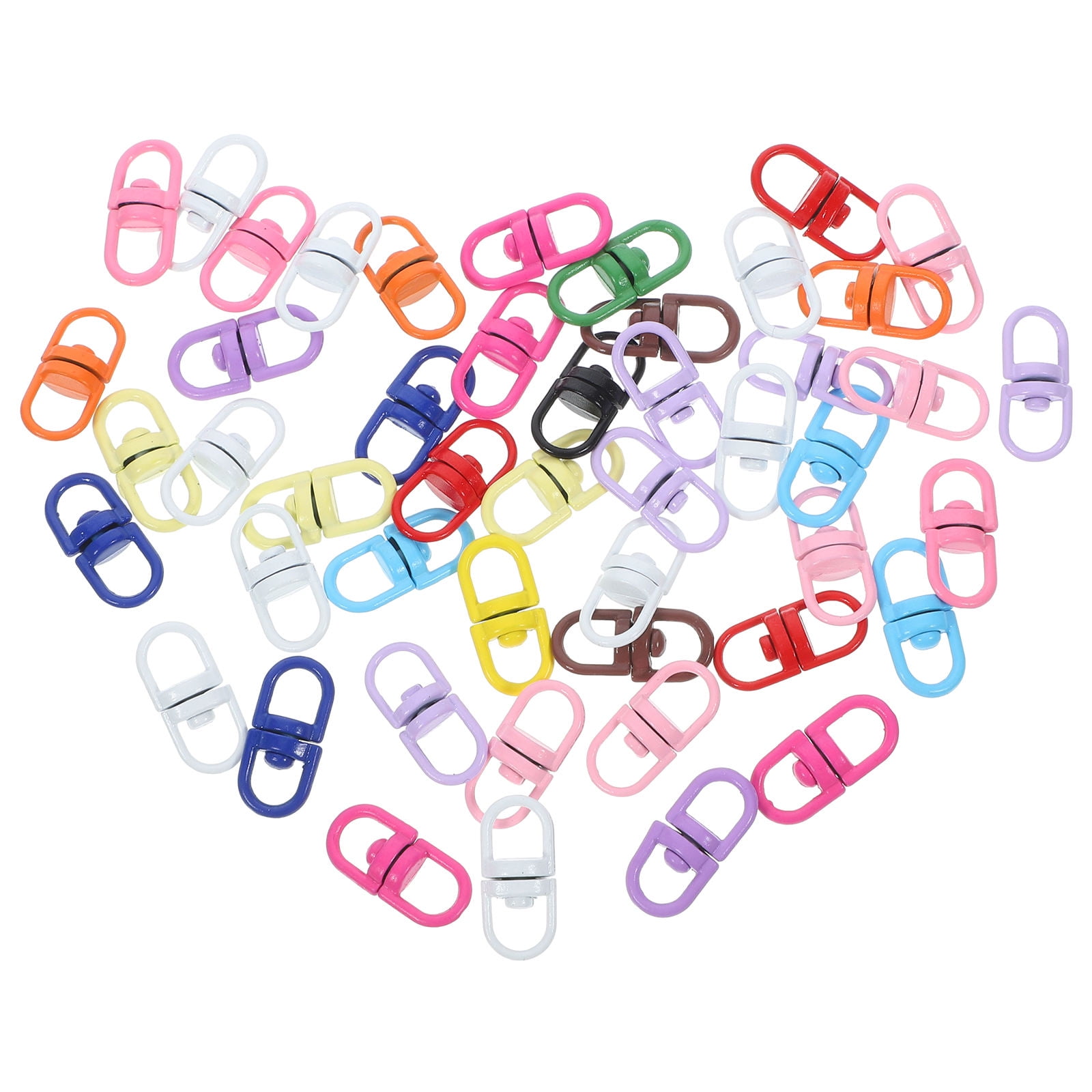 PBPBOX 50pcs Swivel Hooks for Keychains Assorted for Handmade Crafts ...