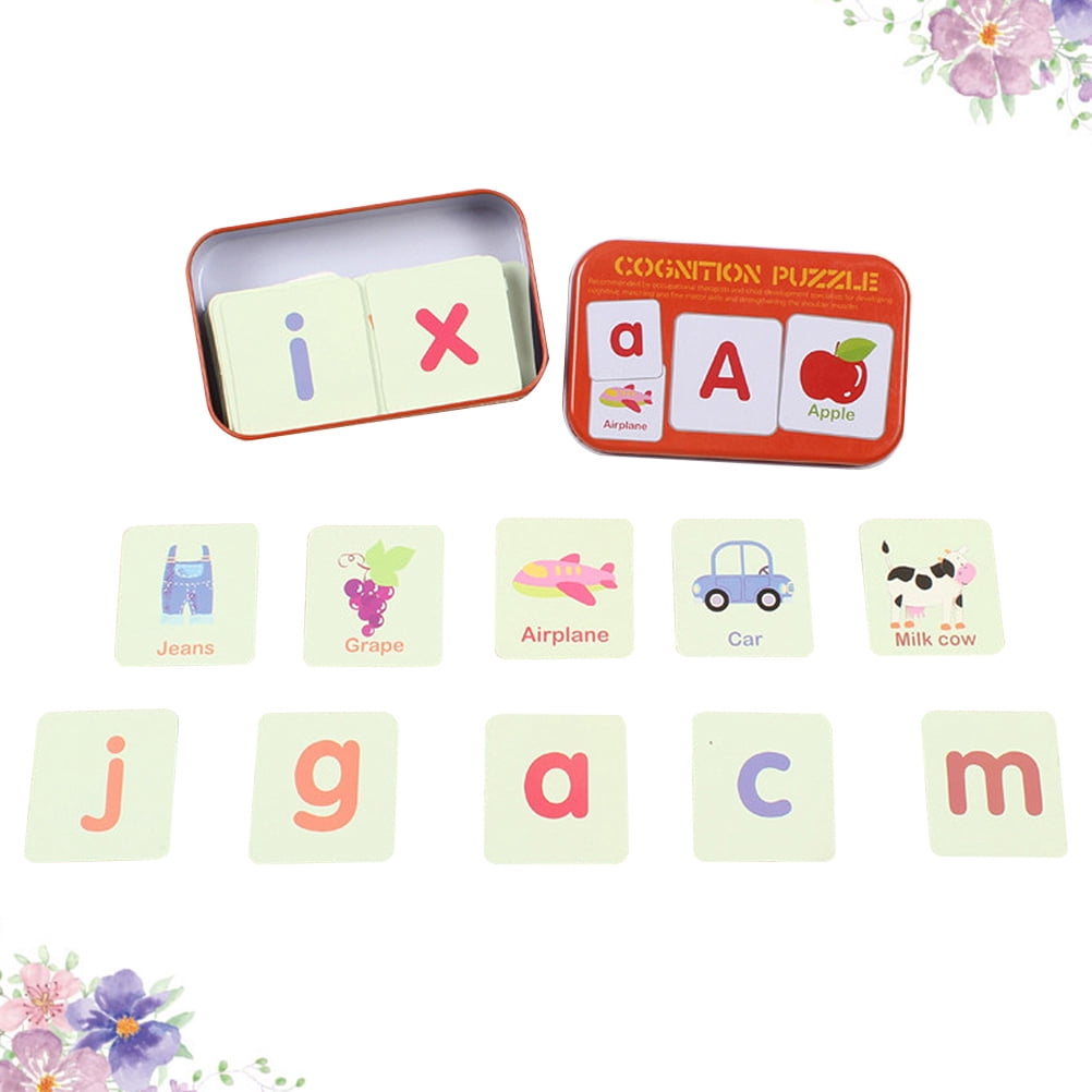 PBPBOX 56pcs Literacy Puzzle Board letter recognition game Red for ...