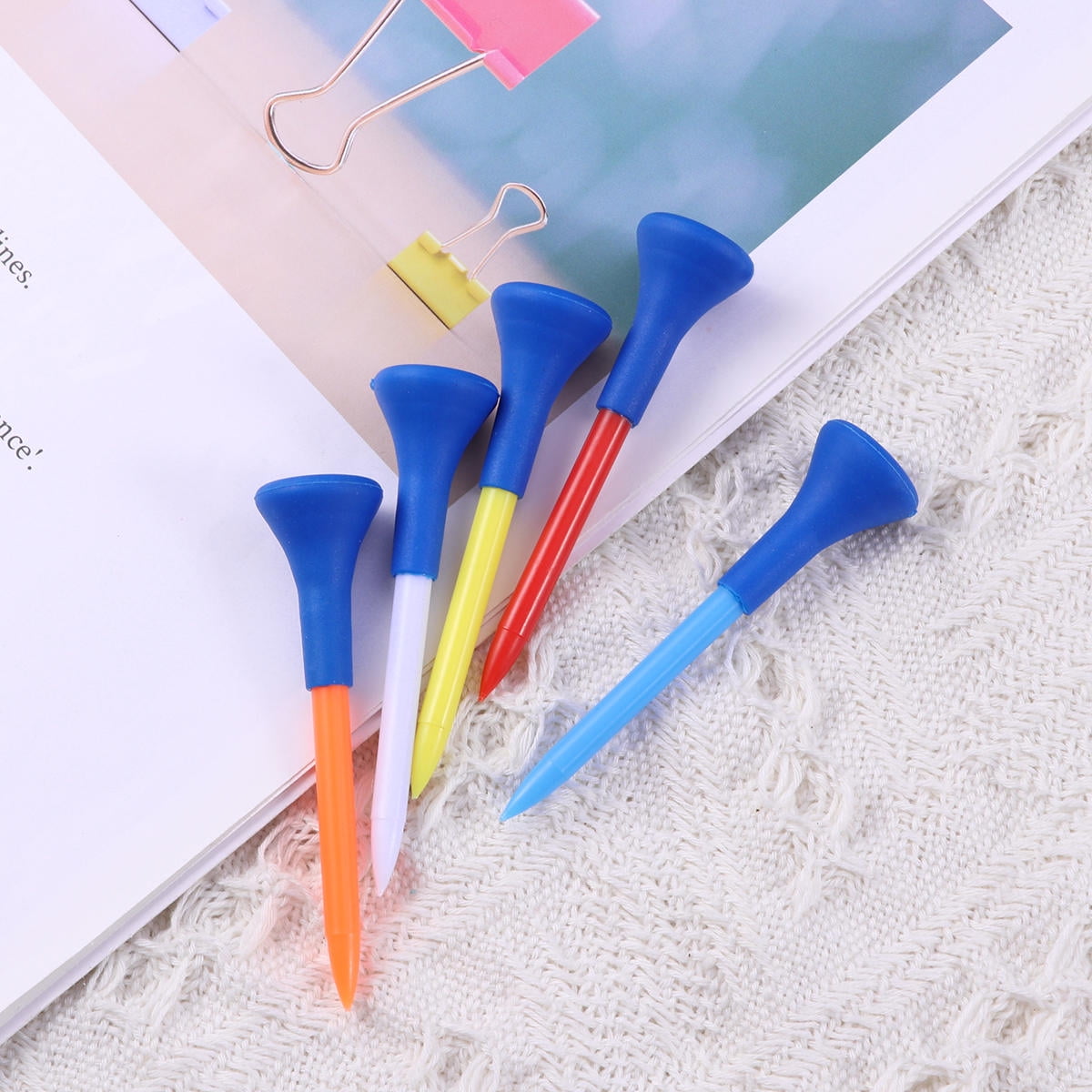 PBPBOX plastic tee for golf mat Professional Tee Assorted Color 5pcs ...