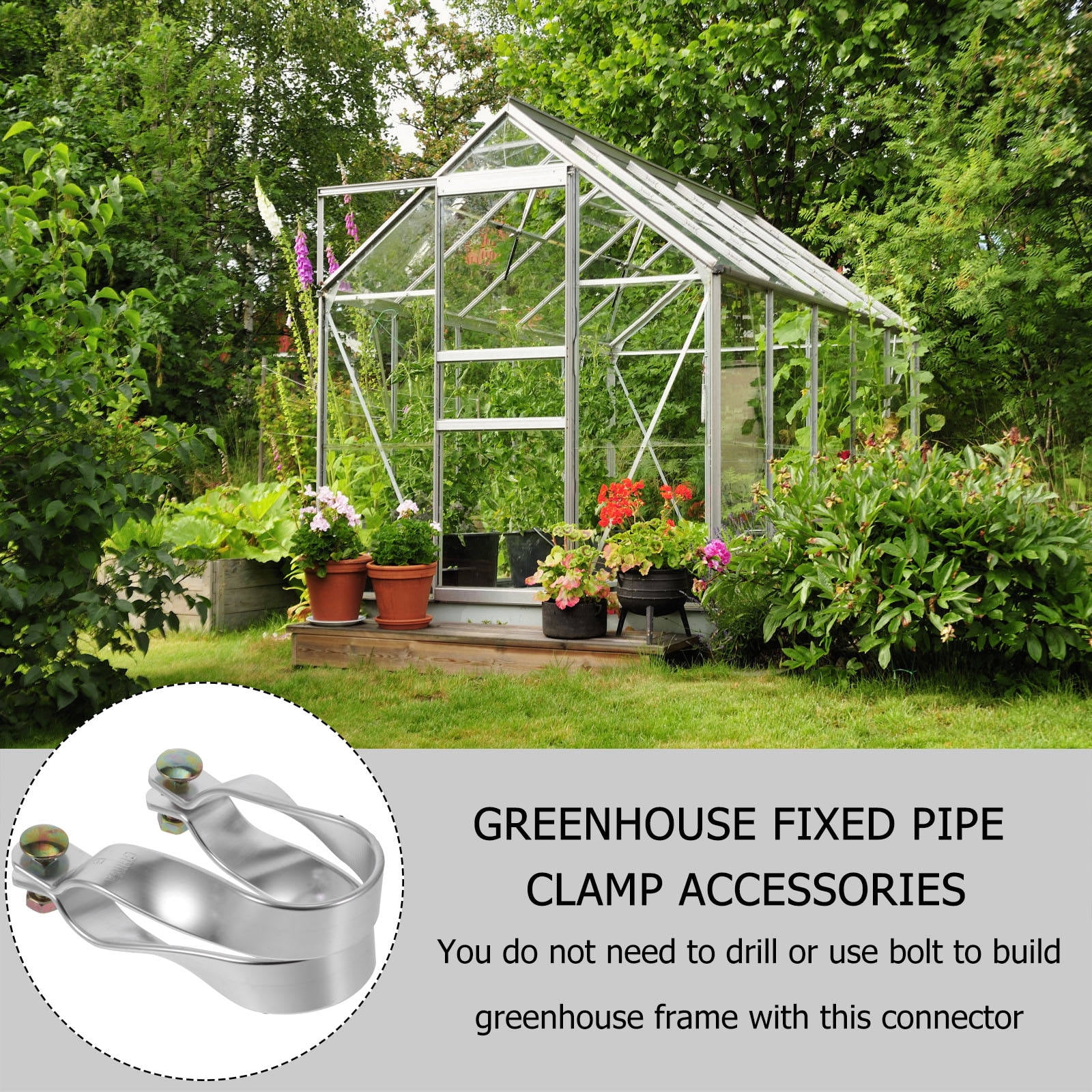 PBPBOX 5Sets Heavy Duty U-Shape Bracket Fixing for Greenhouse ...