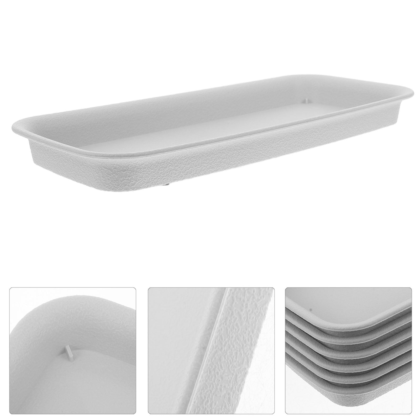 PBPBOX 6 Pcs Tray Long Plant Trays for Indoor Plants Drip Bottoms ...