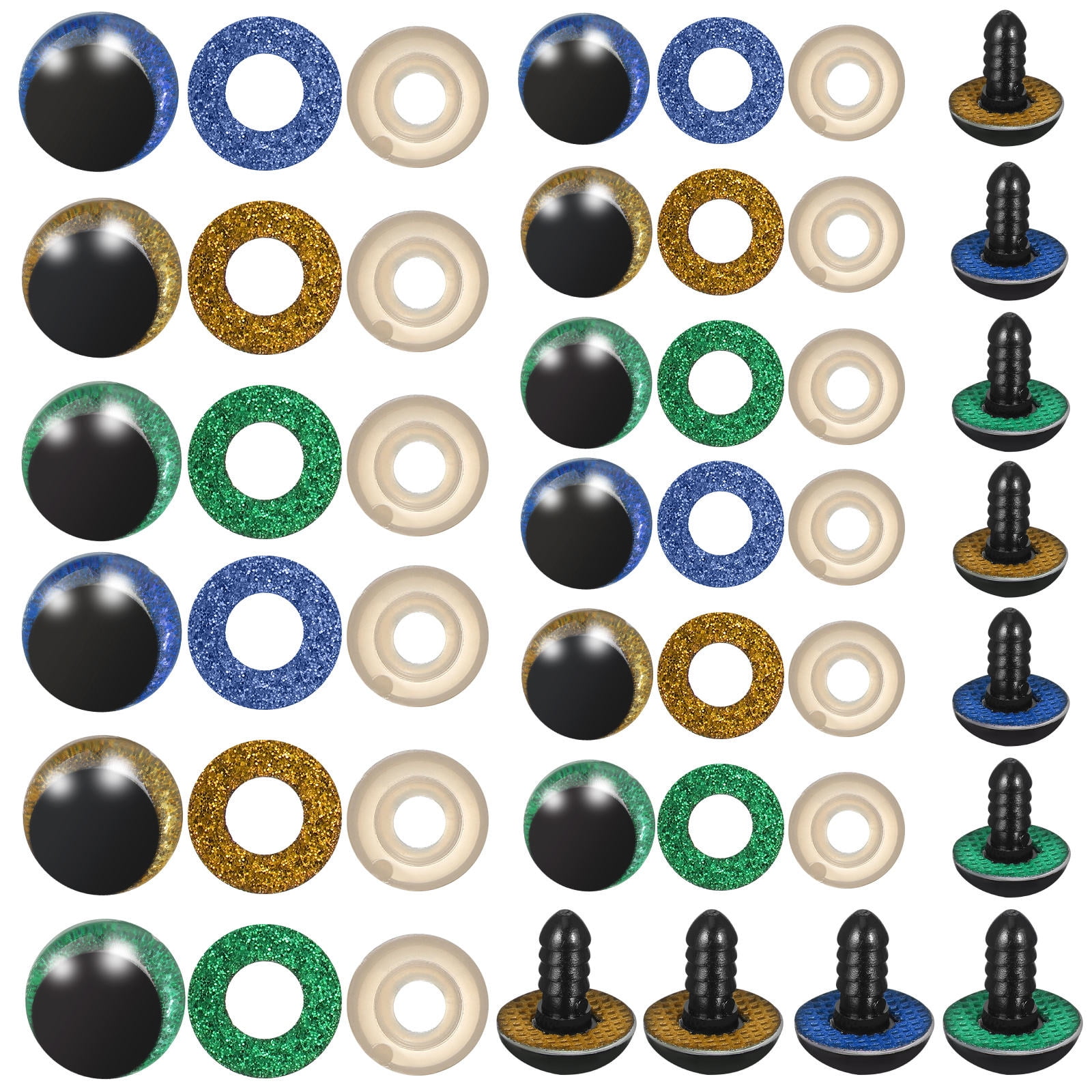 PBPBOX 60pcs Realistic Eyes For Crafting Royal Blue Flexible Solution ...