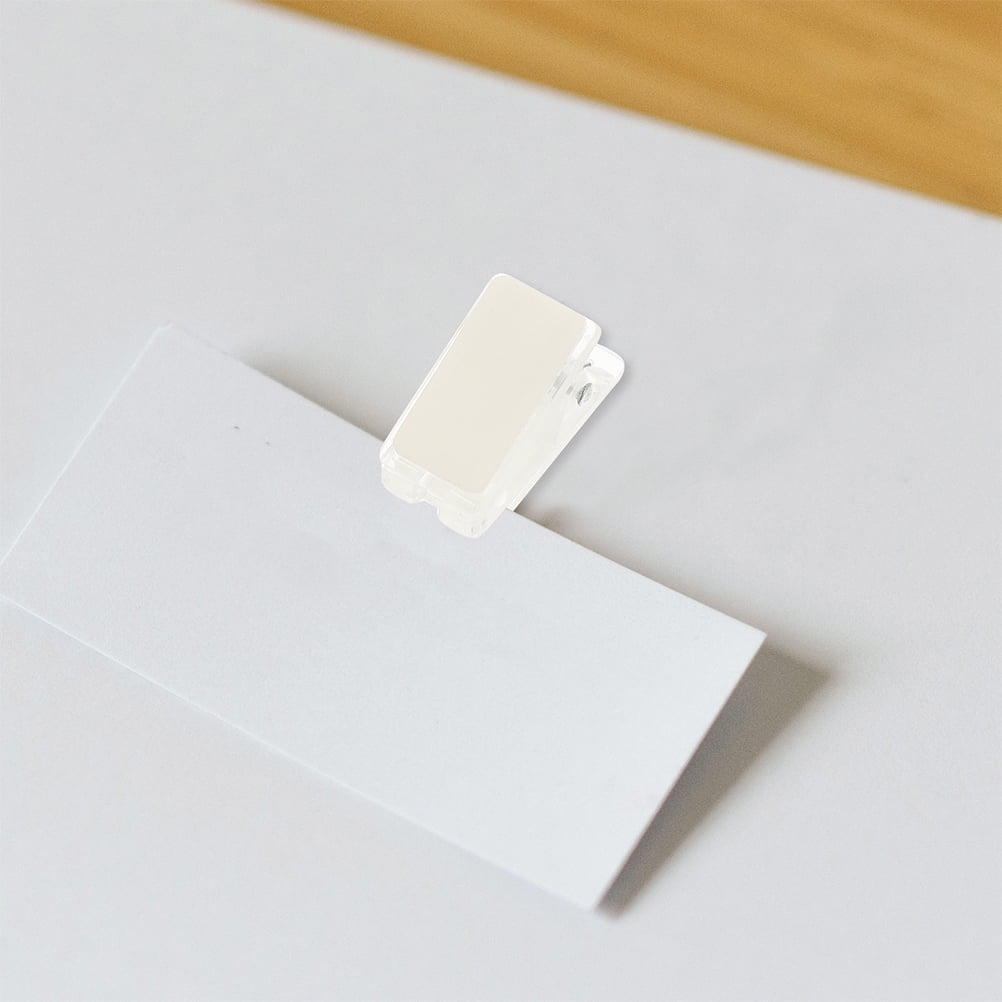 PBPBOX 60pcs Sticky Clips For ID Cards Transparent Plastic Self ...