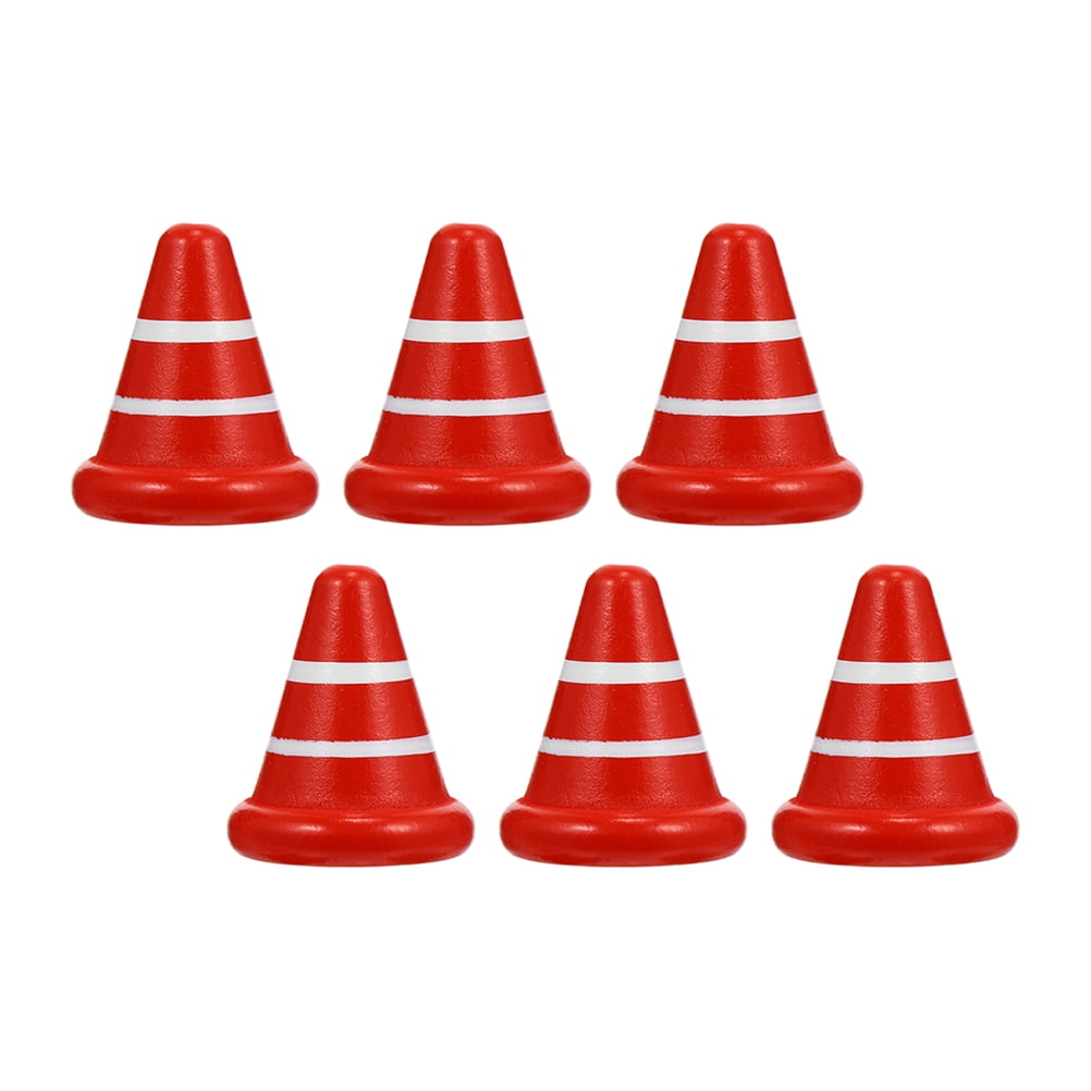 PBPBOX 6Pcs Mini Traffic Cone Red Synthetic Material Traffic Education ...