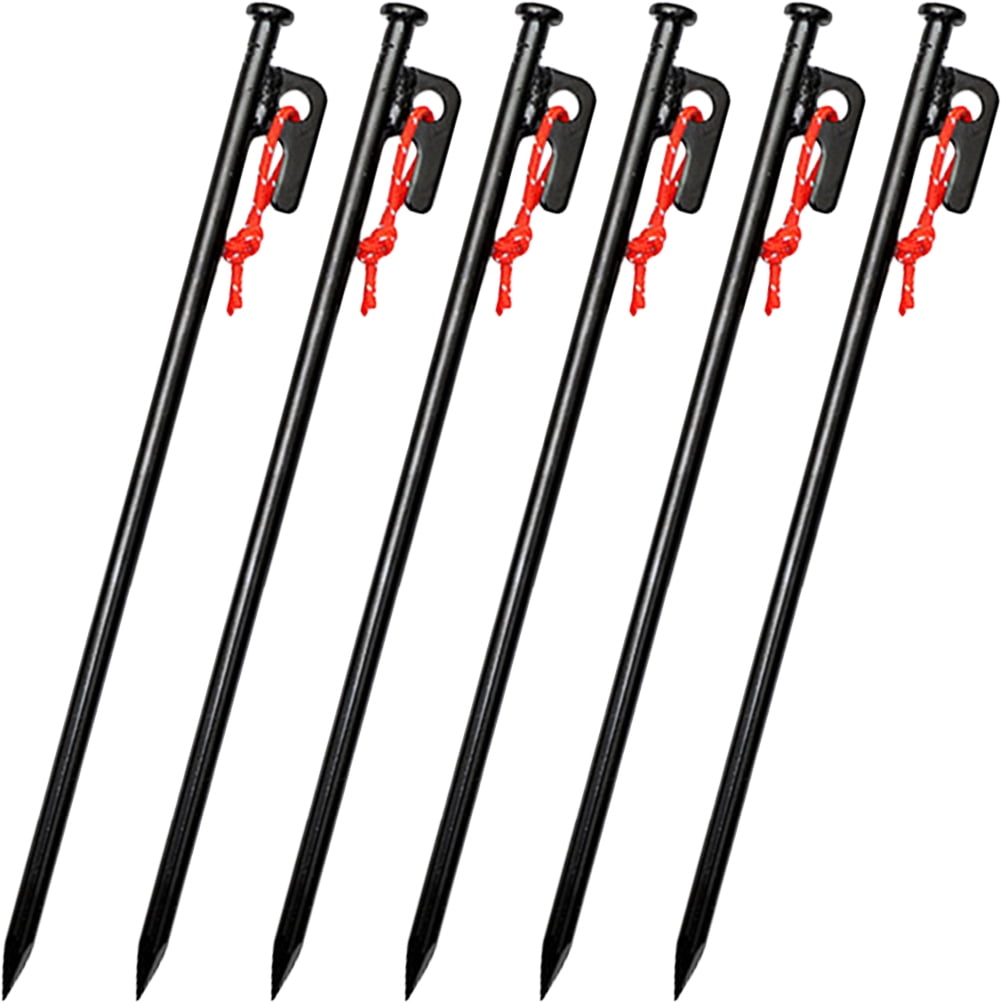 PBPBOX 6pcs Tent Fixing Stakes for Canopy and Tarp in Black for Men ...
