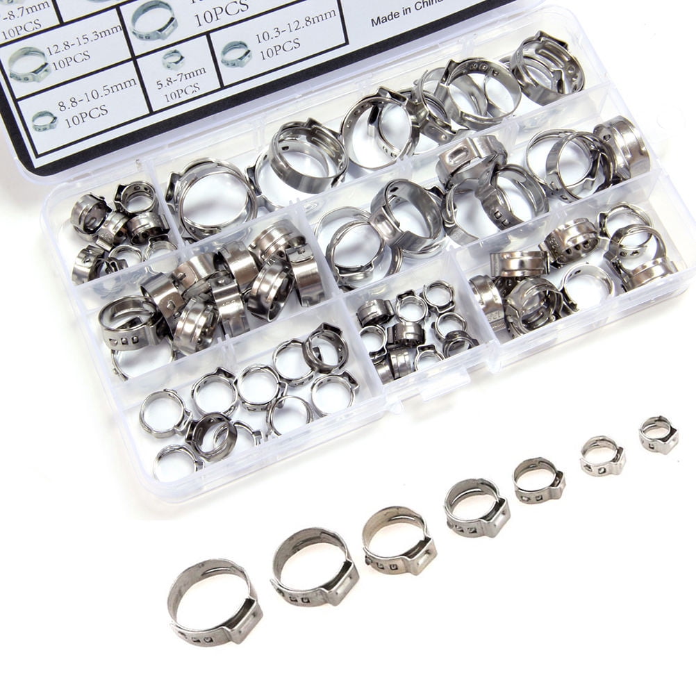 PBPBOX 70pcs Pipe Clamp Set 304 Stainless Steel for Water Pipes and Air ...