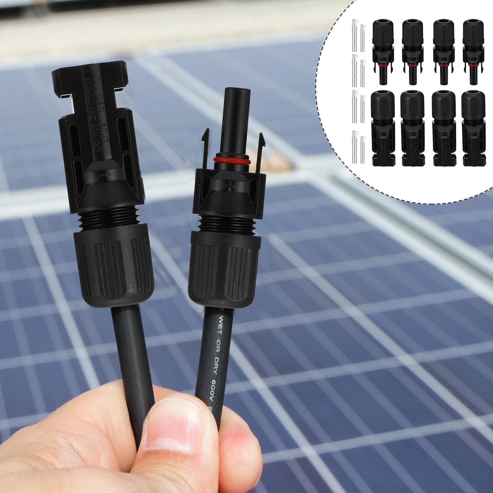 PBPBOX 8Pcs Waterproof Solar Cable Adapter for Solar Panel Connection ...