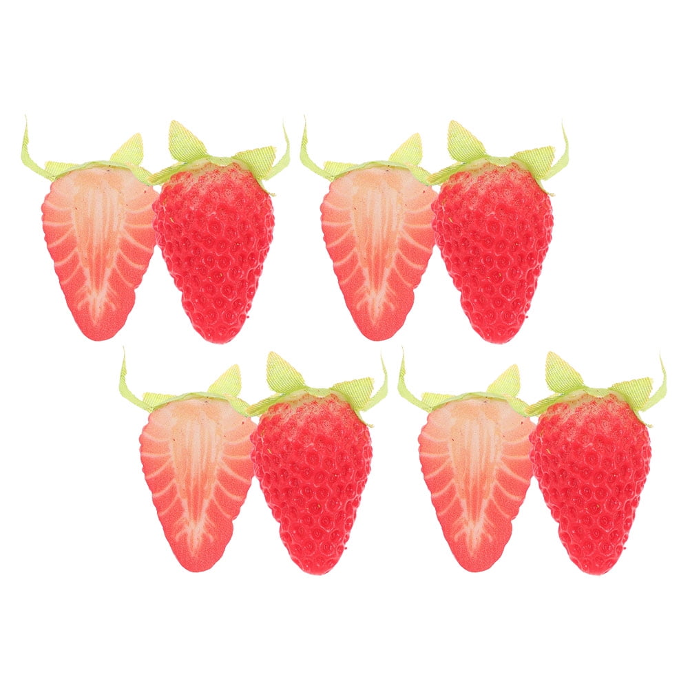PBPBOX 8pcs Simulation Strawberry Model Red PVC Window Display ...
