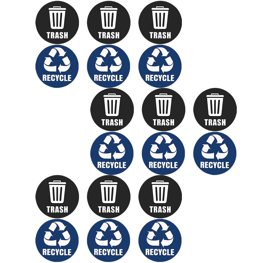 PBPBOX 1Set PVC Recycling Sticker for Trash Can Waterproof Removable ...
