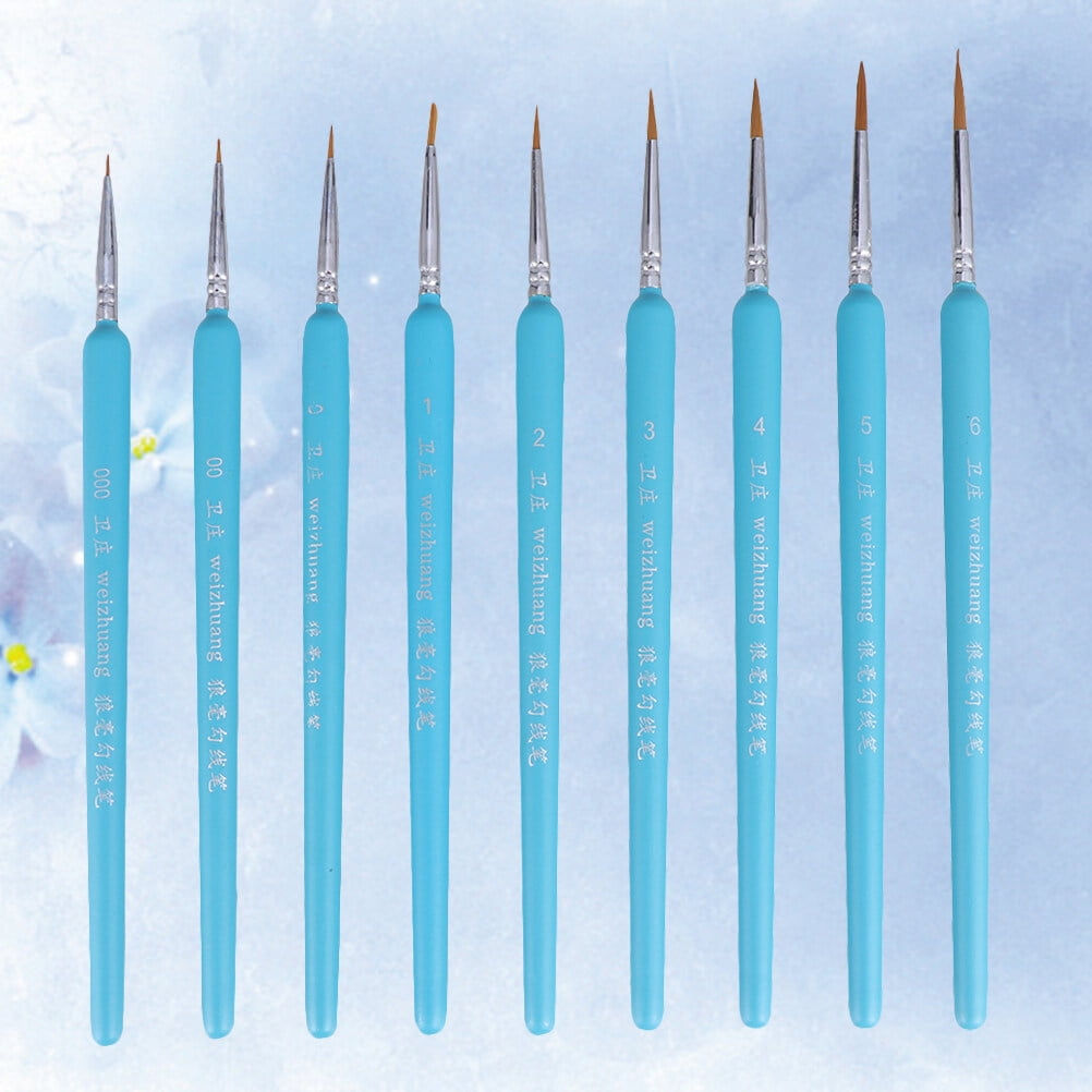 PBPBOX 9pcs Detail Paint Brush Professional Fine Tip Brushes For ...