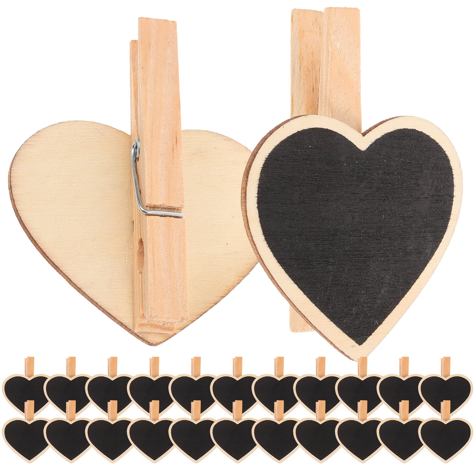 PBPBOX Versatile Wooden Memo Clips Heart Design Assorted Colors for ...