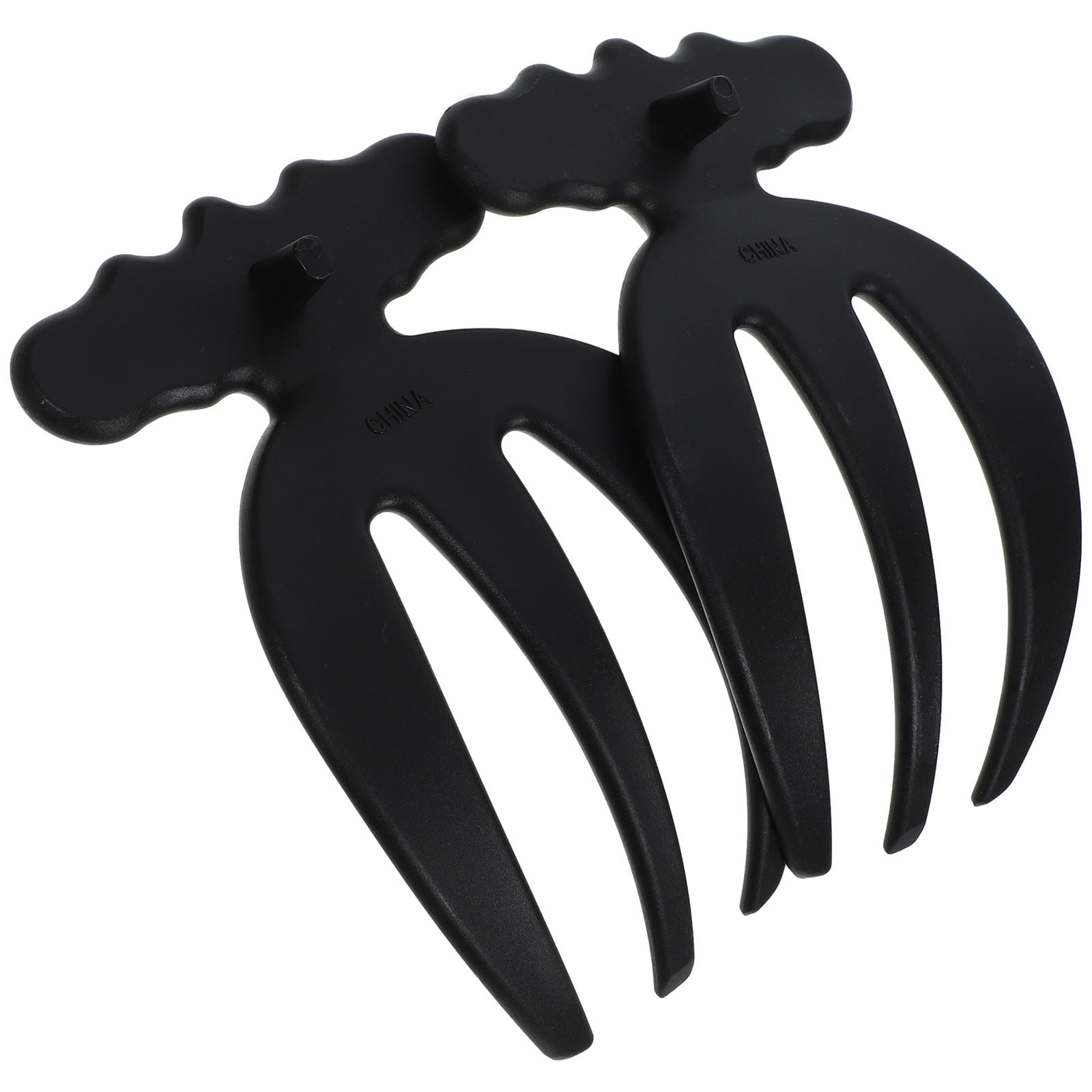 PBPBOX 2Pcs Plastic Salad Hands Forks Black Multipurpose Mixing ...
