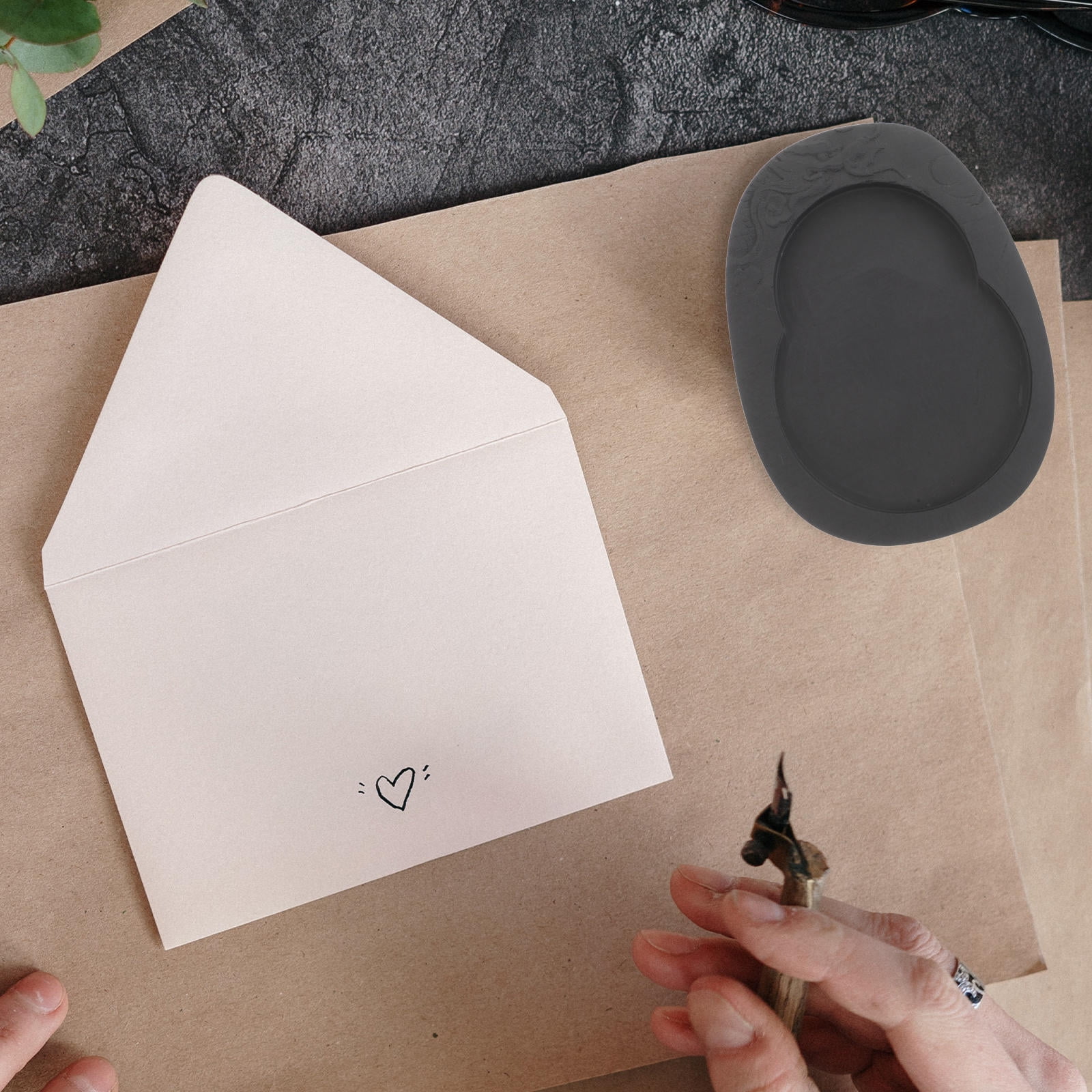 PBPBOX Calligraphy Inkstone Tray 1Set Natural Stone For Calligraphy ...