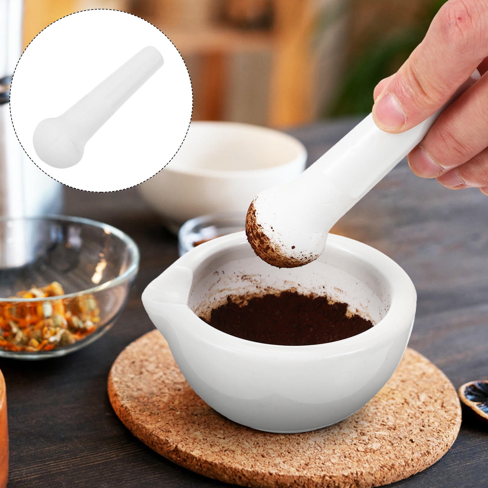 PBPBOX Ceramic Mini Pestle for Garlic and Ginger Grinding Easy Manual ...
