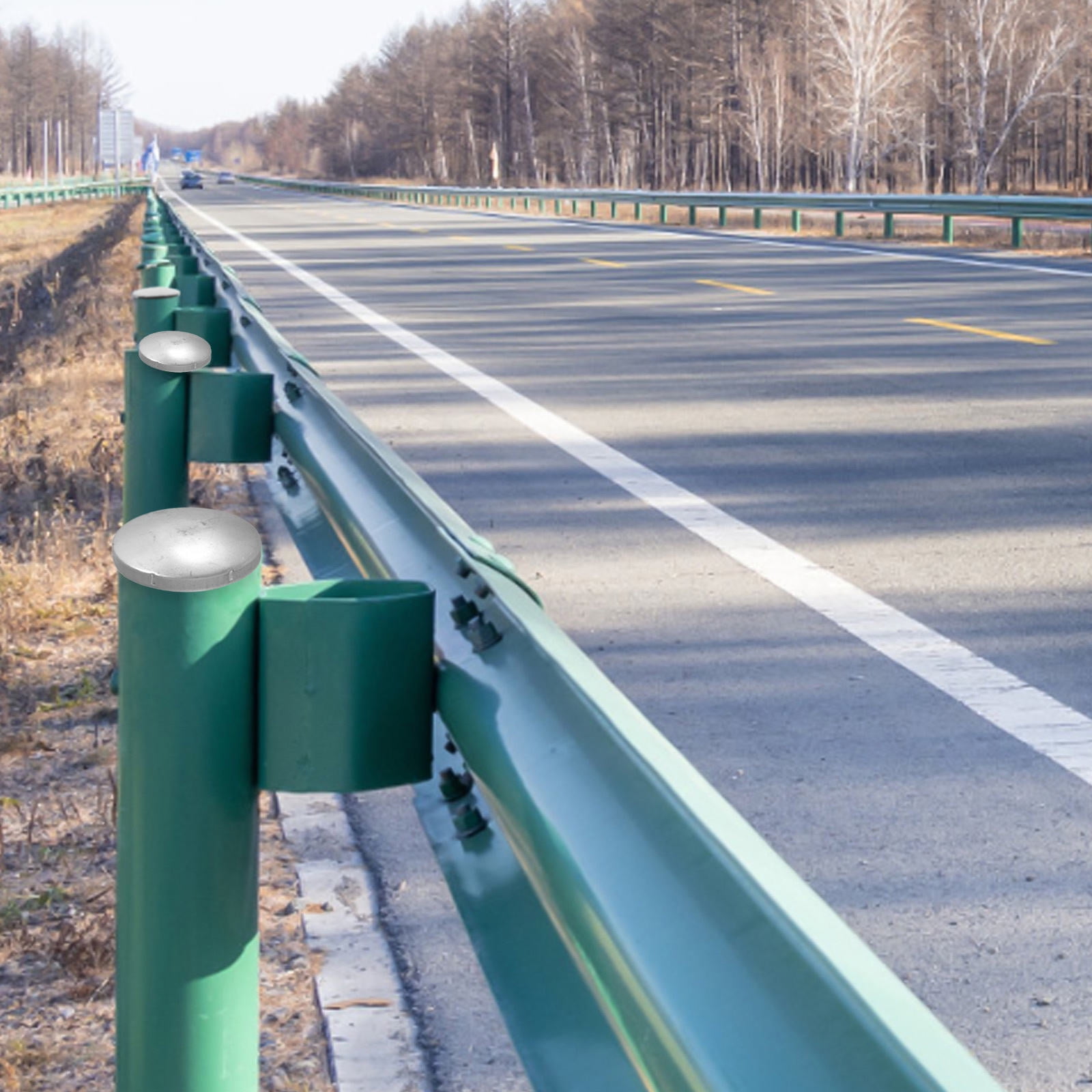 PBPBOX Chain Link Fence Post Caps Highway Guardrail Post Caps Silver ...