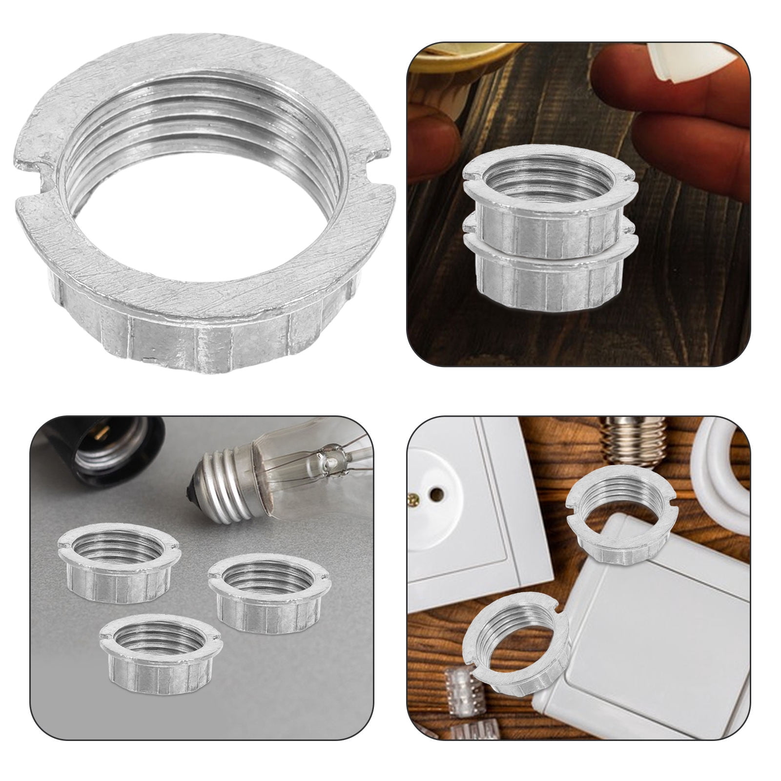 PBPBOX Light Socket Rings Zinc Alloy 6Pcs 0.9X0.9X0.4In - Walmart.com