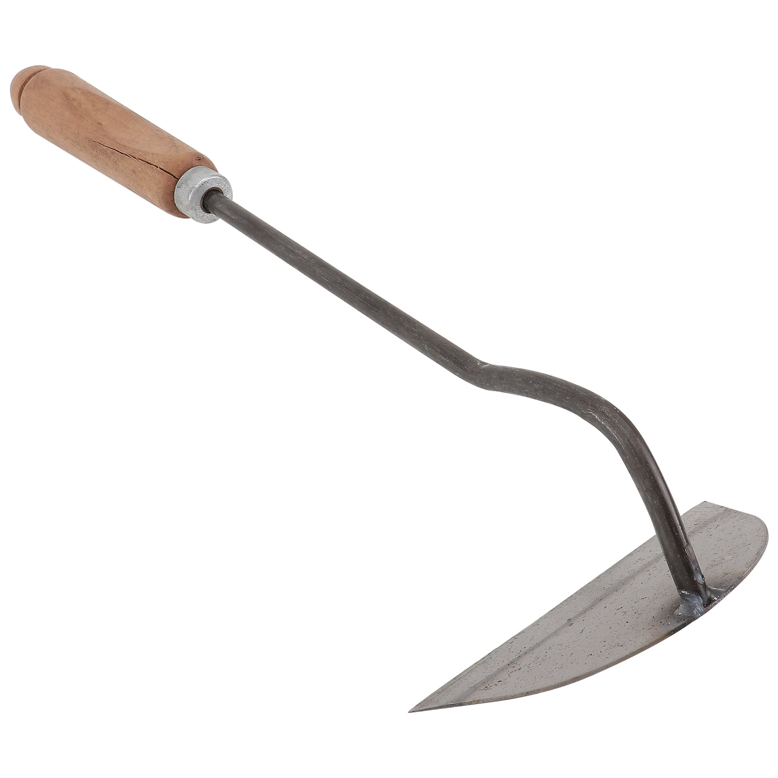 PBPBOX Garden Weeding Tool Bent-neck Wooden Iron Hoe Silver 1Pack ...