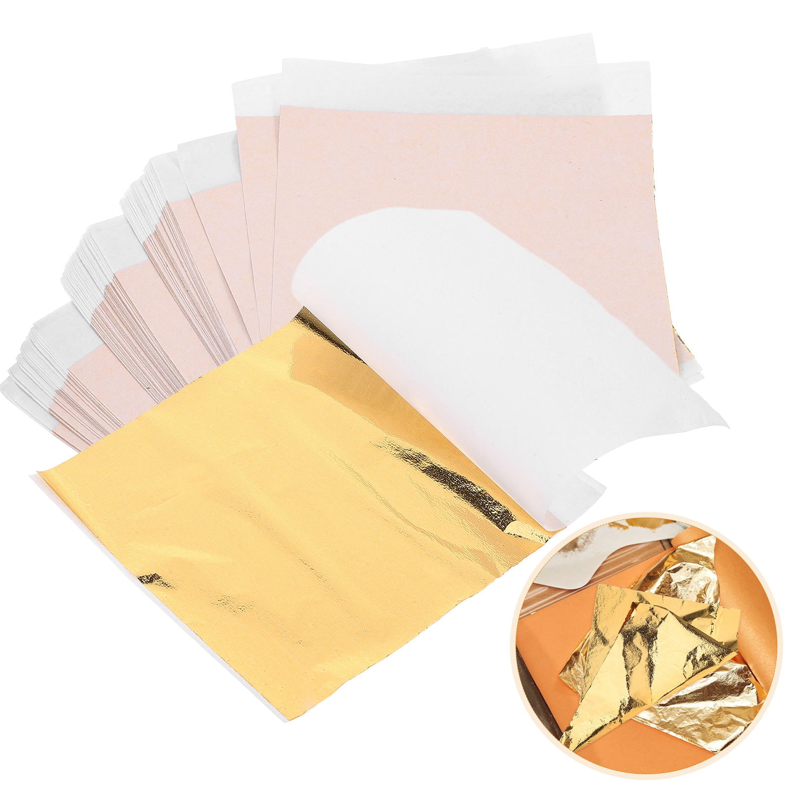 PBPBOX Gold Leaf Sheets for Decor Imitation Foil Flakes DIY Handcraft ...