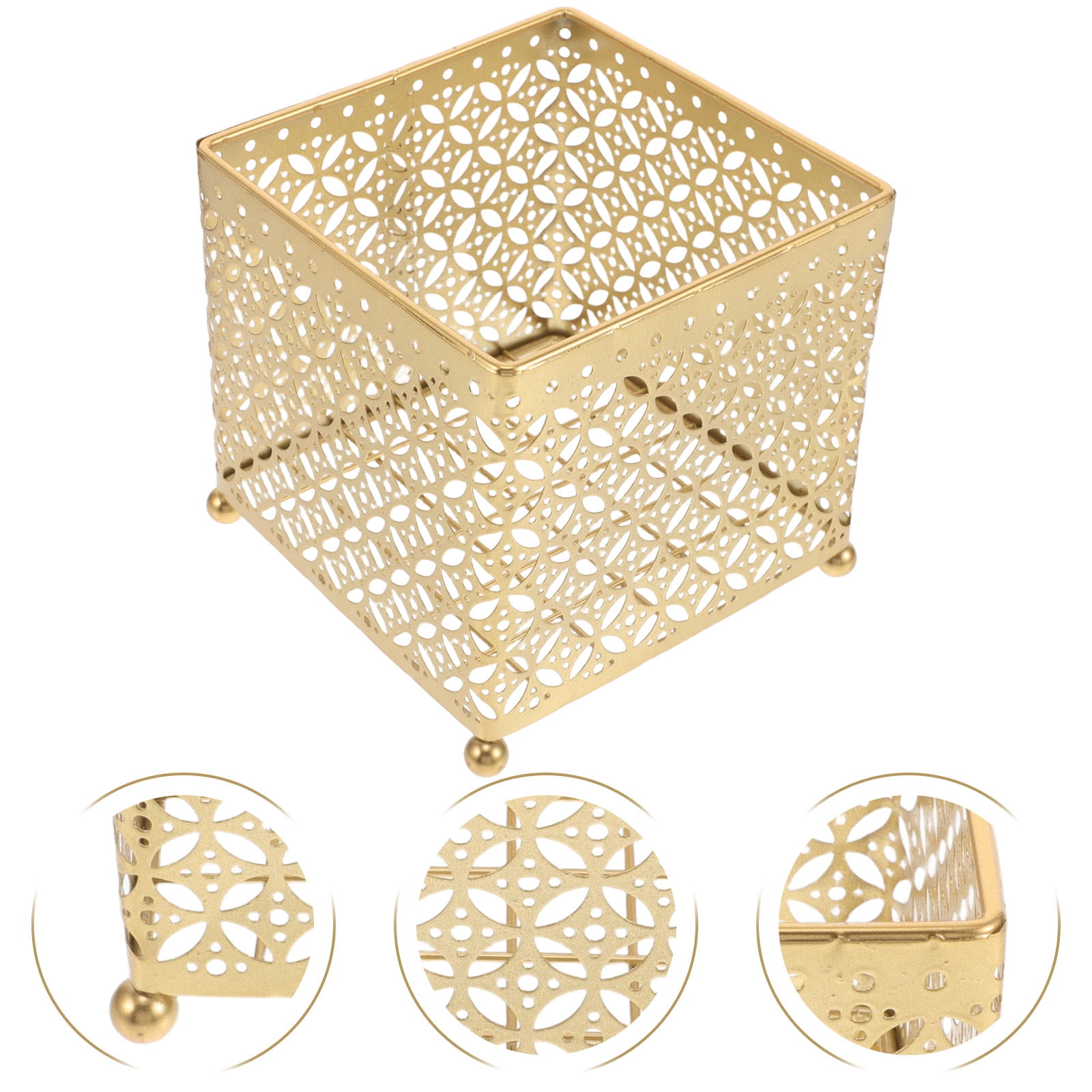 PBPBOX Multifunctional Golden Metal Makeup Organizer for Vanity Table ...