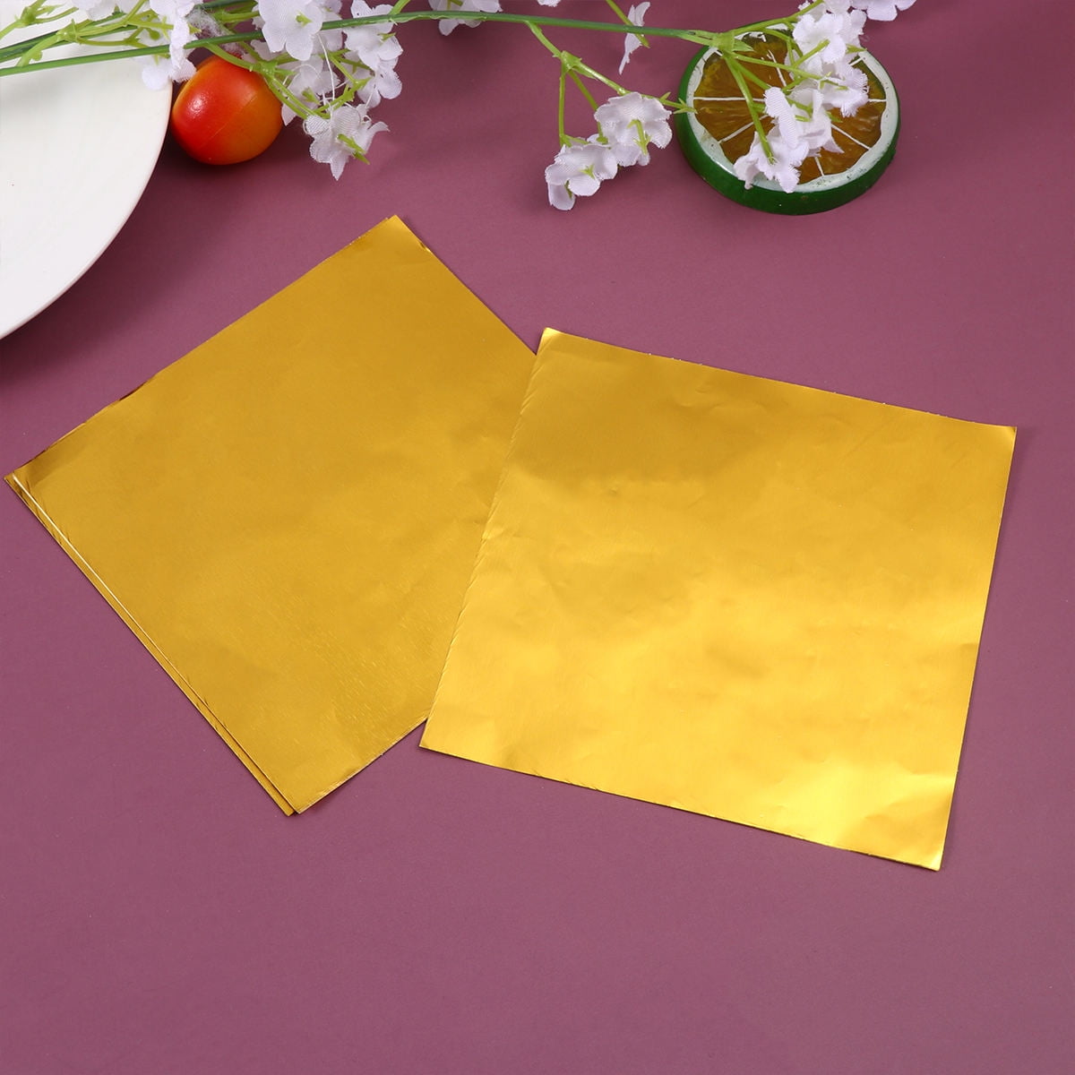 PBPBOX Golden Square Wrapping Paper 300Pcs for Chocolate and Candy in ...