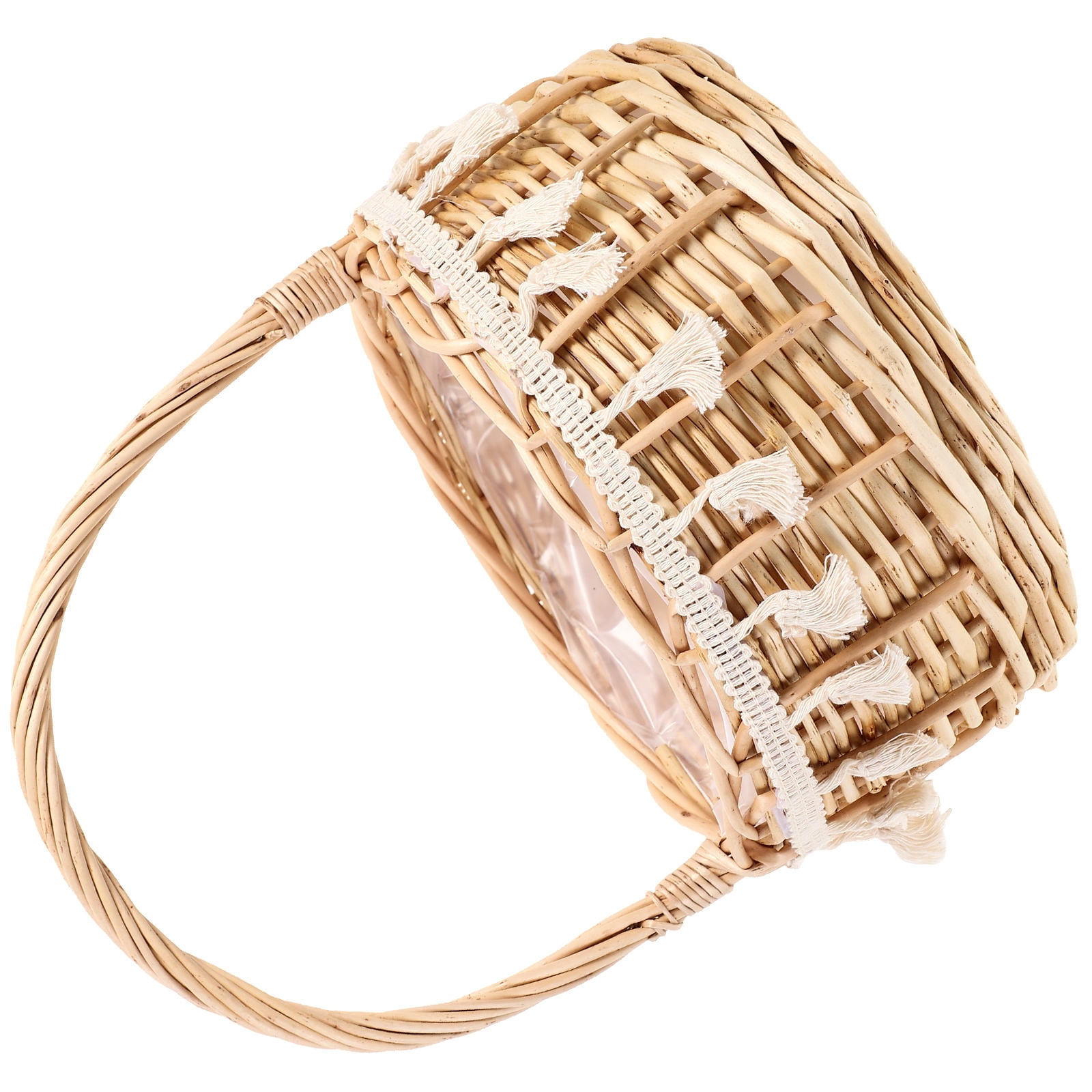 PBPBOX Handwoven Flower Basket White Synthetic Material Storage Living ...