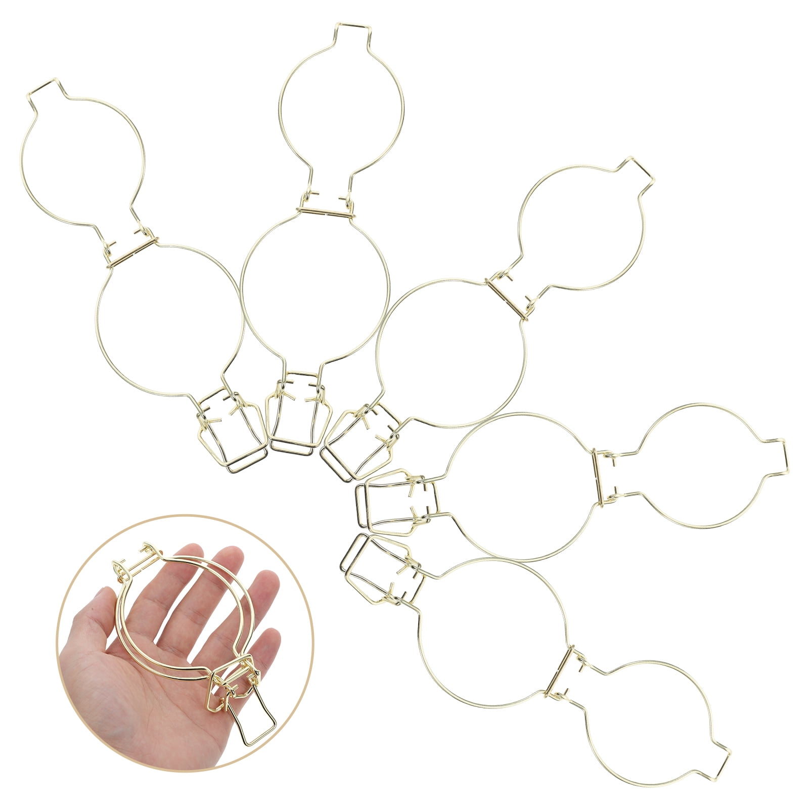 PBPBOX Jar Wire Clamp 10Pcs Golden Metal Can Sealer for Food ...