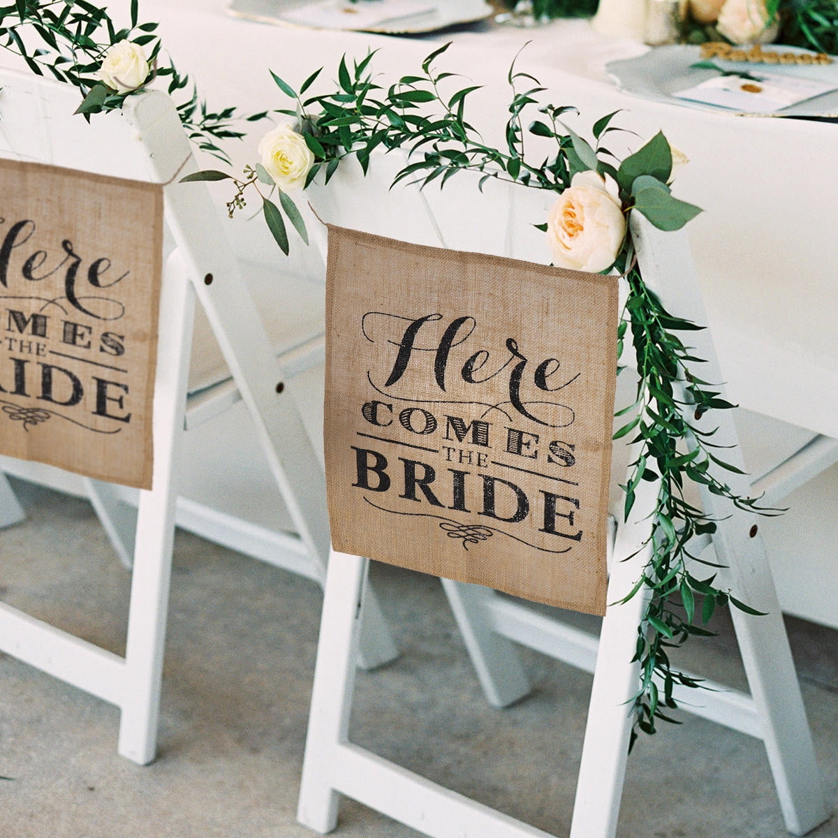 PBPBOX Married Burlap Banner Wedding Sign Decoration for Couples 1Pcs ...