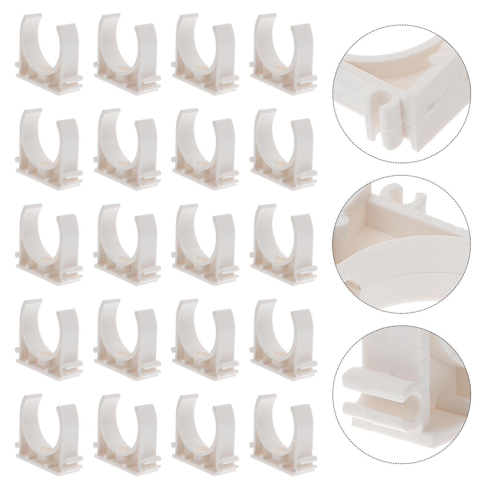 PBPBOX Pipe Clips Holder Clamps White PVC Fast Installation 100Pack ...