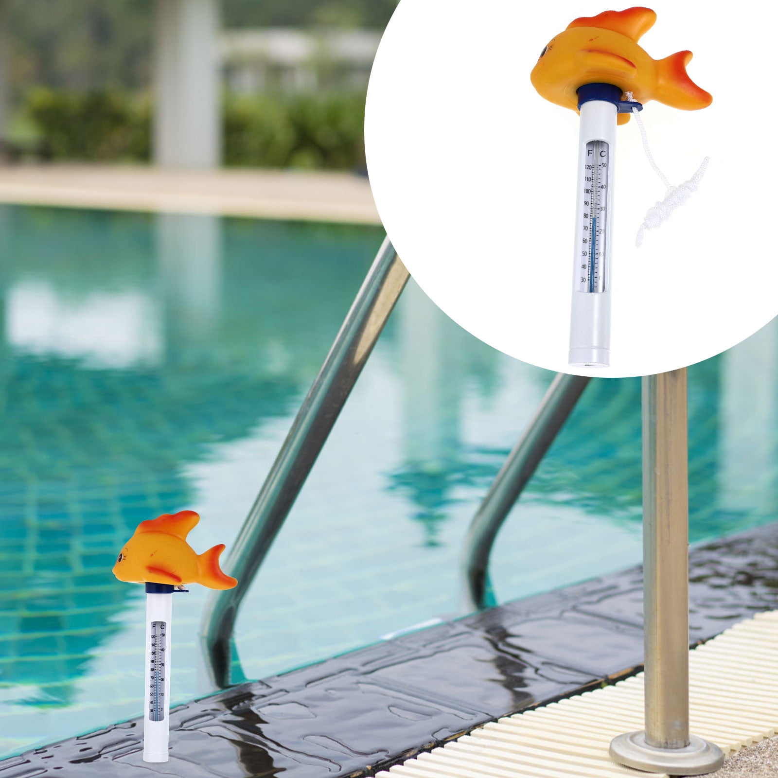 PBPBOX Pool Water Thermometer Floating Pool Thermometer Orange Plastic ...