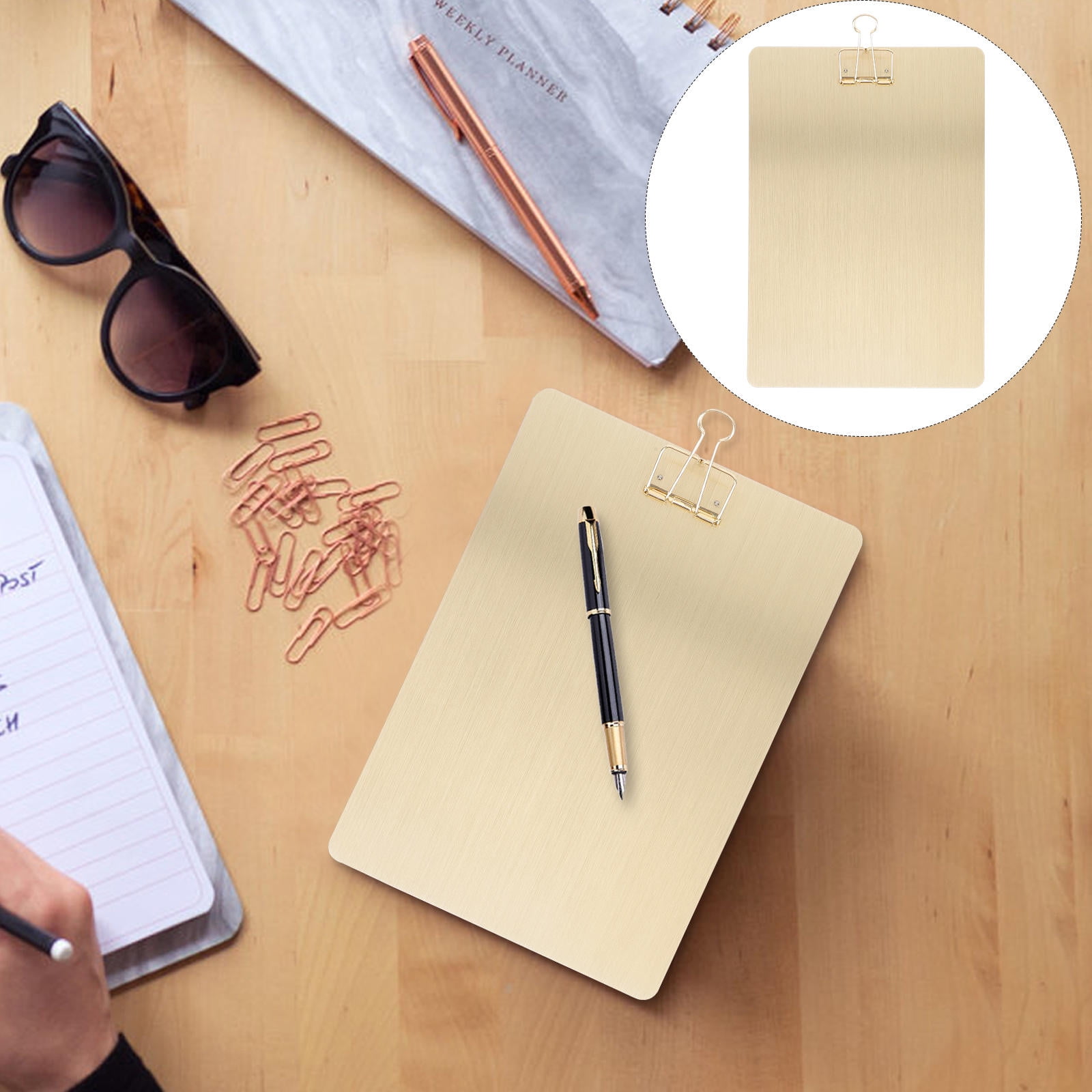 PBPBOX Golden Portable Clipboard A4 Writing Support Board for Document ...