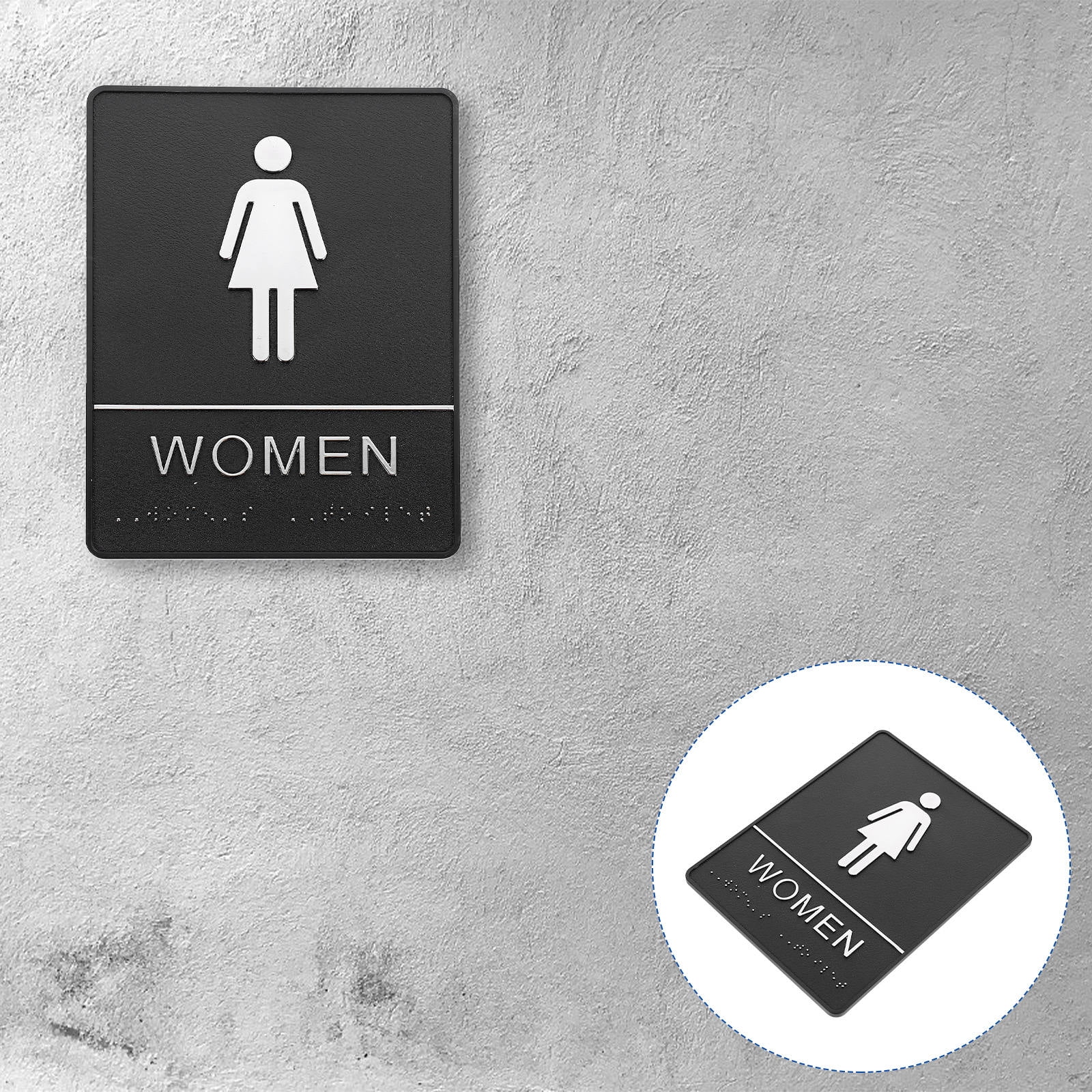 PBPBOX Restroom Label Toilet Sign ABS White 1Pack for Men and Women ...
