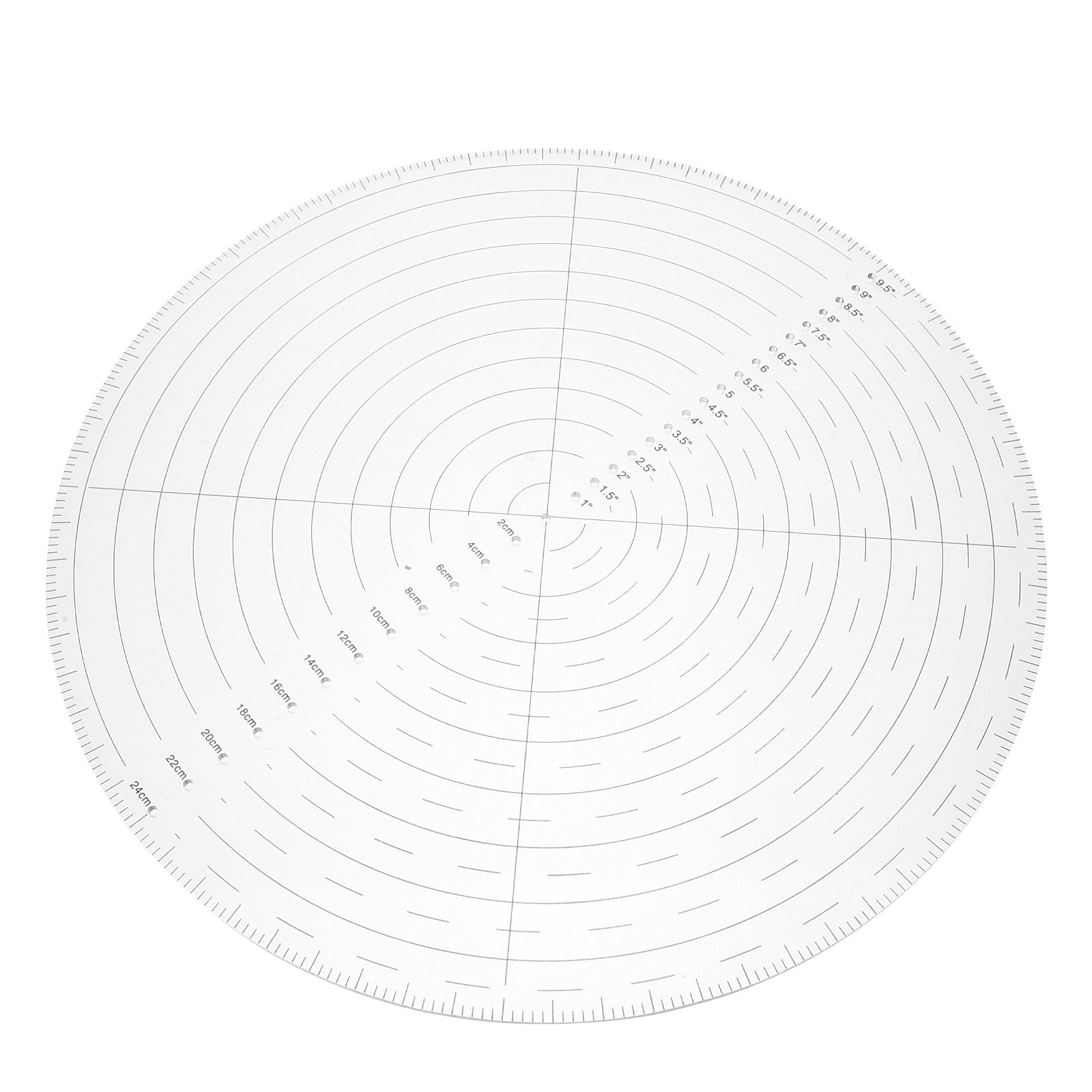 PBPBOX Durable Acrylic Round Center Finder Ruler with Clear Markings ...