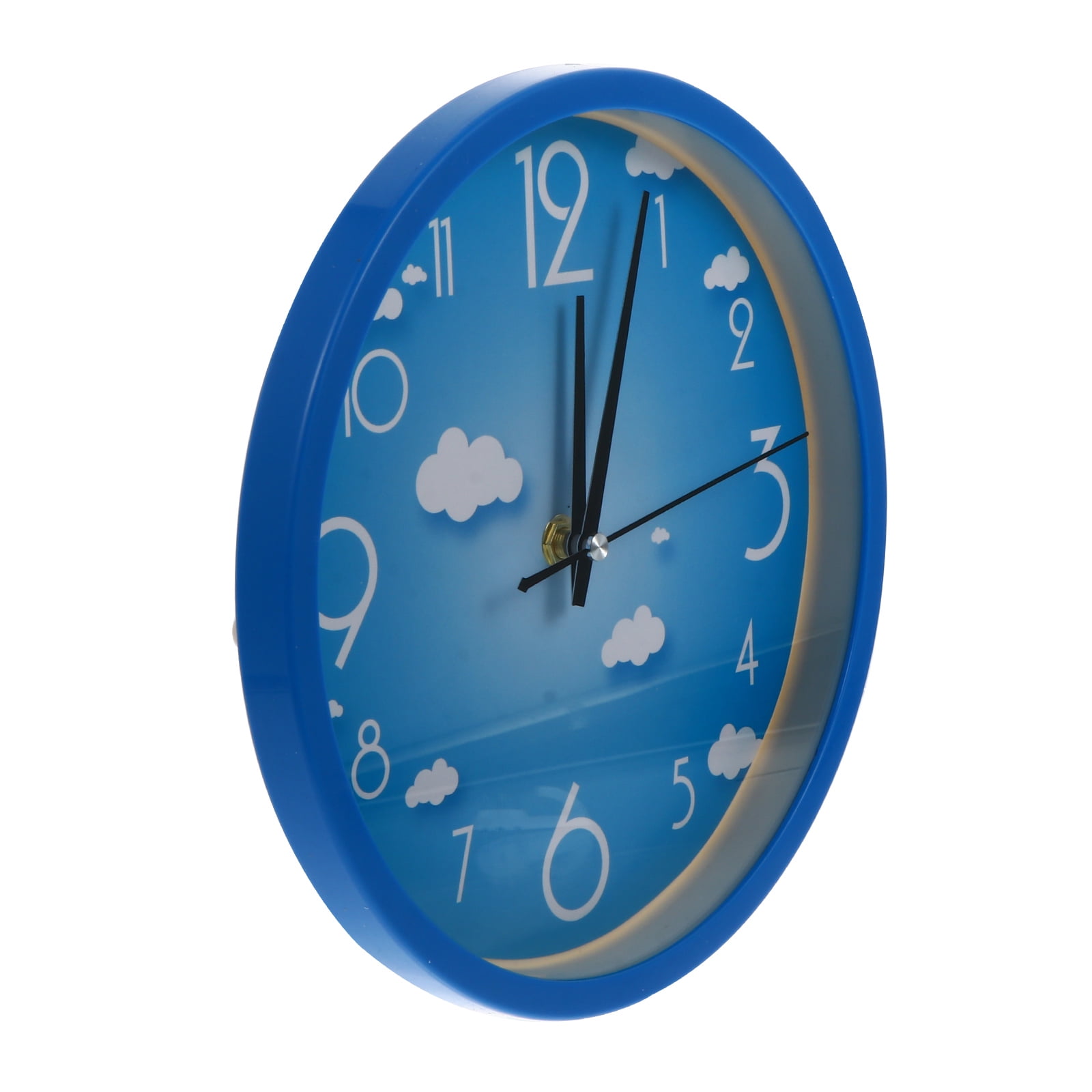 PBPBOX Silent Wall Clocks Blue Square Wall Clock for Bedroom Waterproof ...