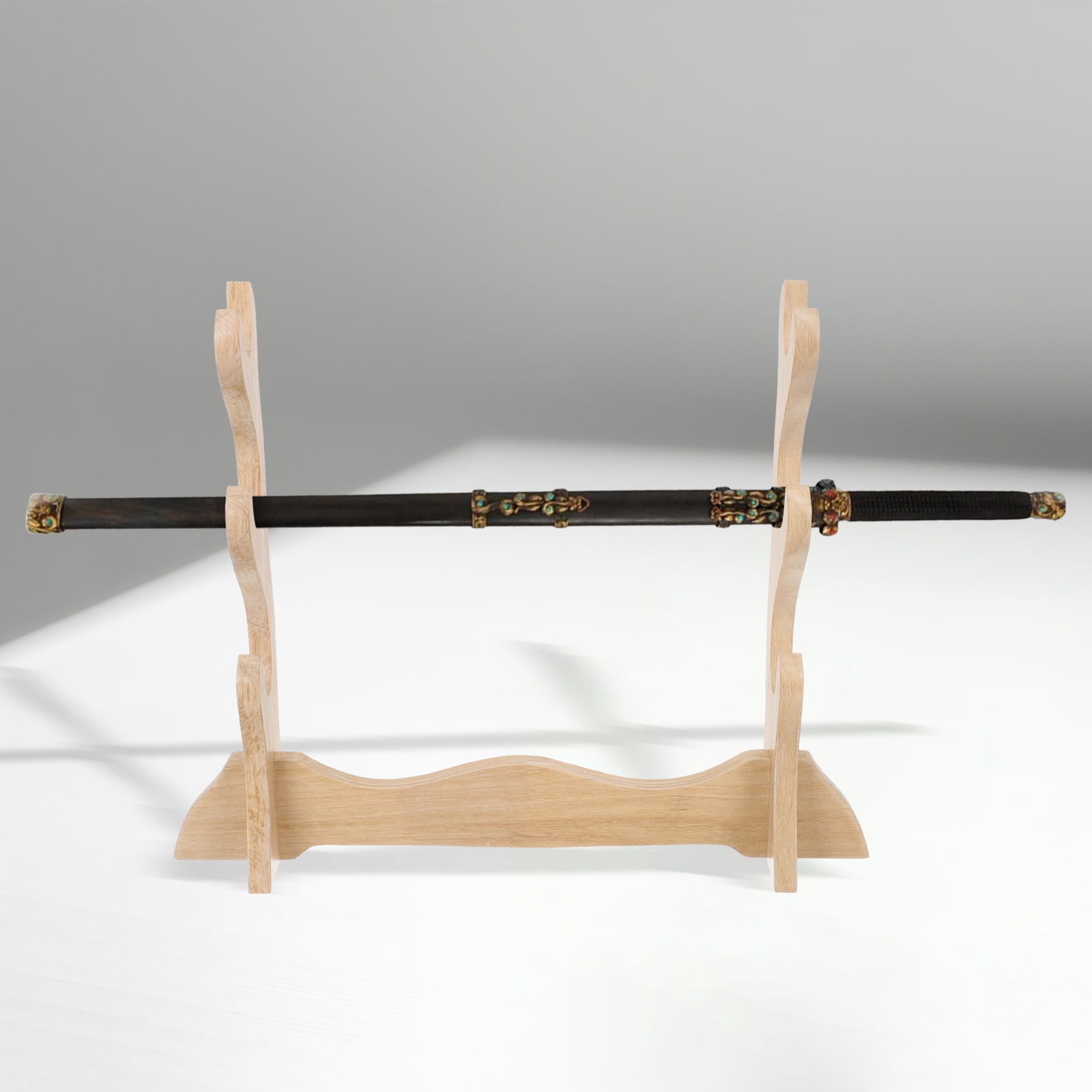 PBPBOX Sword Stand Floor Khaki Wood Holder for Home Decoration 1Pcs ...