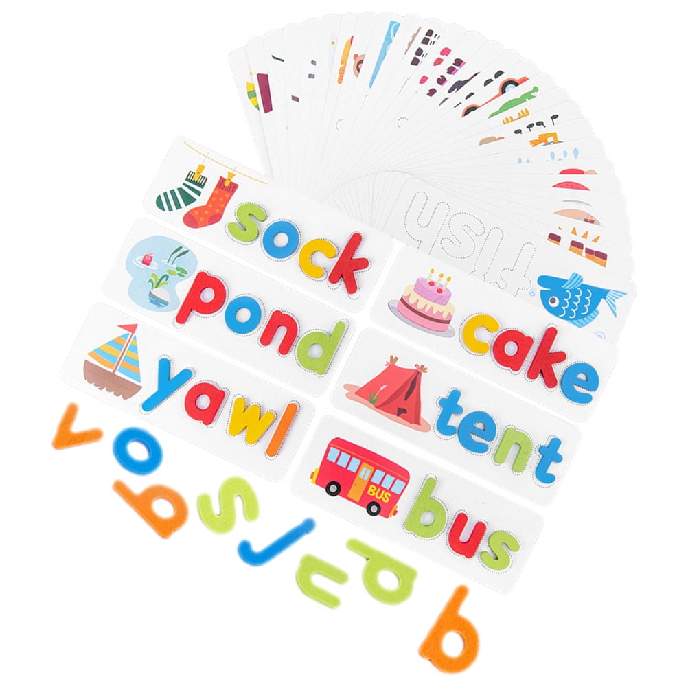 PBPBOX Toddler Alphabet Learning Wooden Word Spelling Games For Family ...
