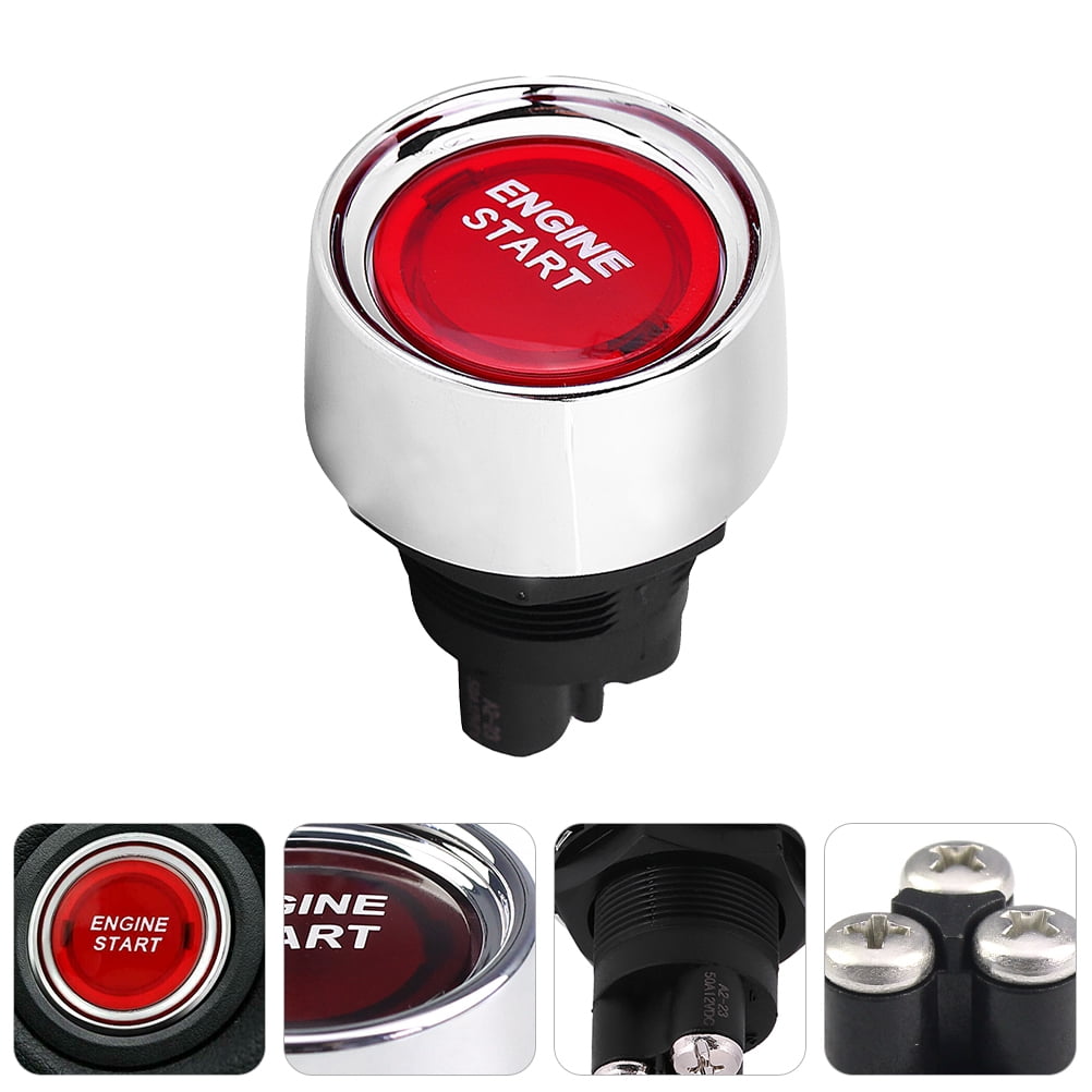 PBPBOX Car Start Engine Button with LED Light Red ABS Aluminum Durable ...
