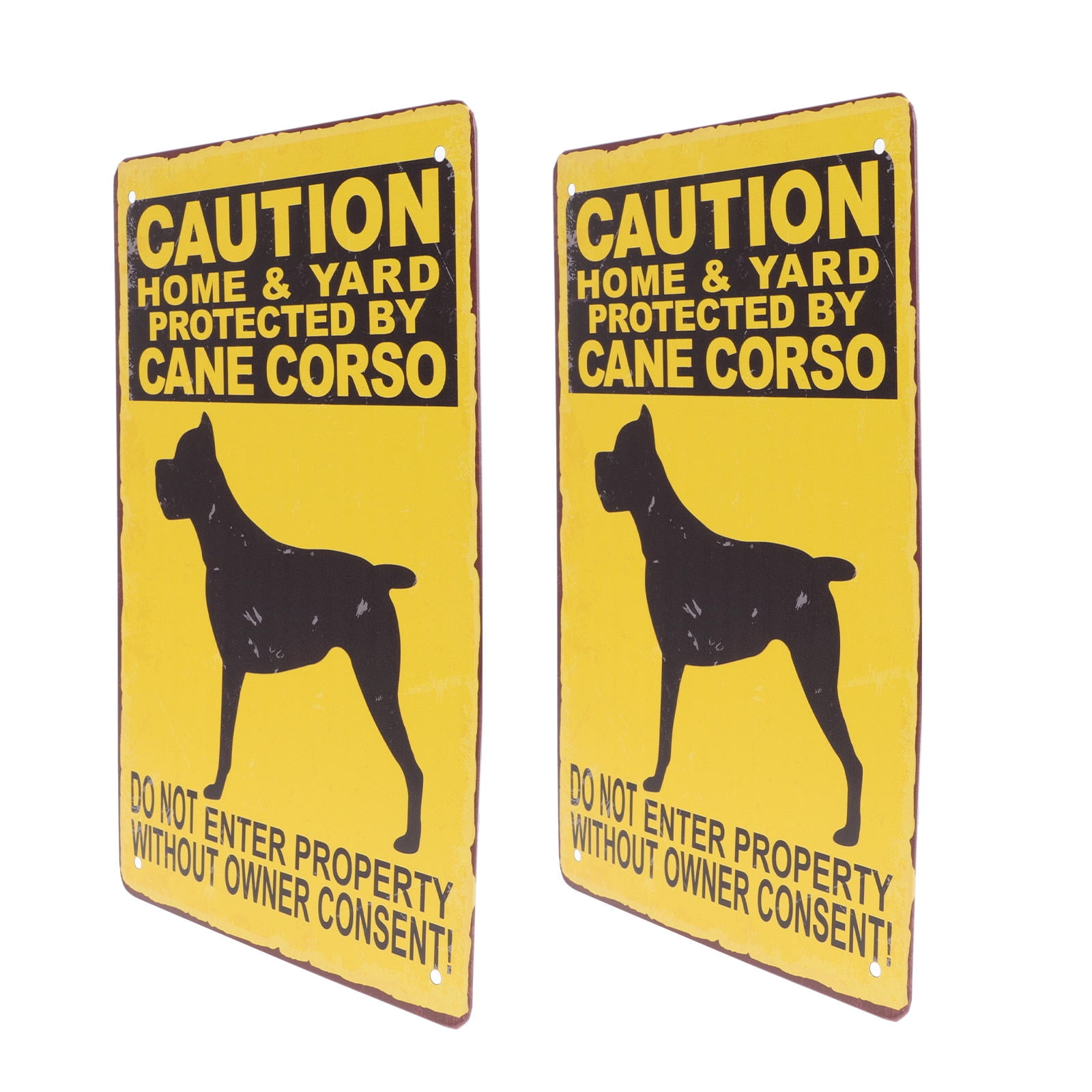 PBPBOX Vintage Dog Warning Signs Iron Painting Decorative Wall Art for ...