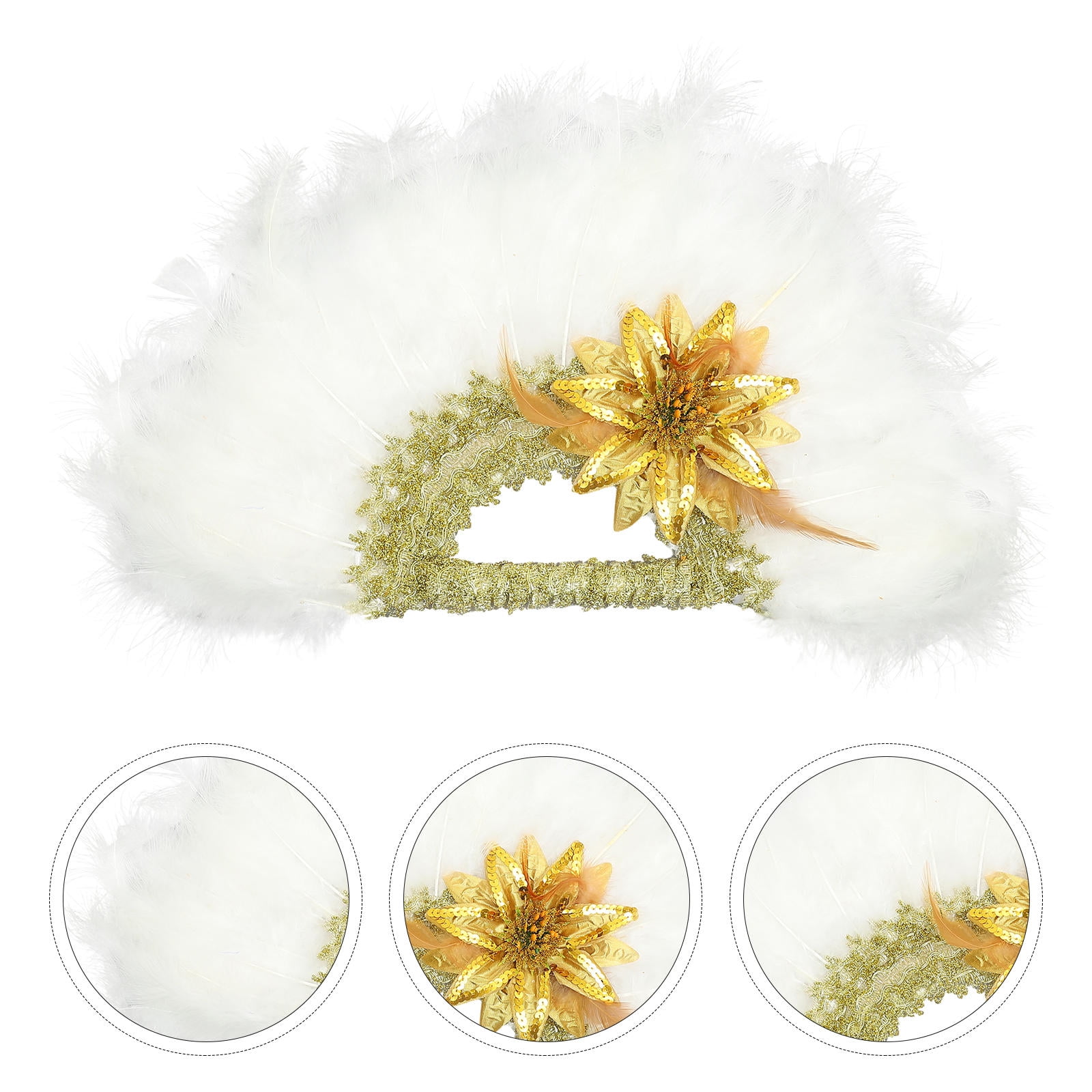 PBPBOX Wedding Plume Fan Handheld Decorative Party Fan For Women For ...