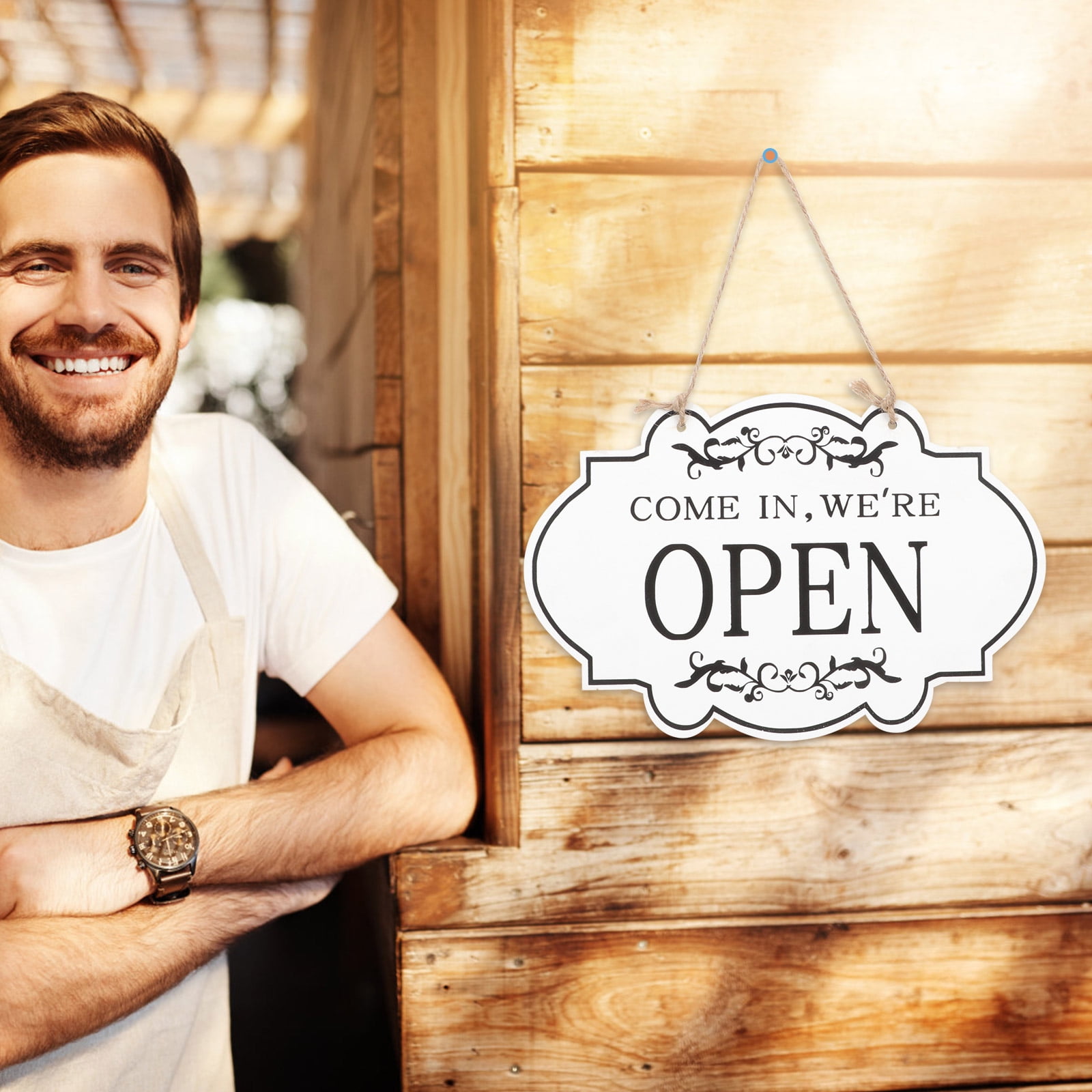 PBPBOX White Decorative Closed Sign for Shop Decor Synthetic Material ...