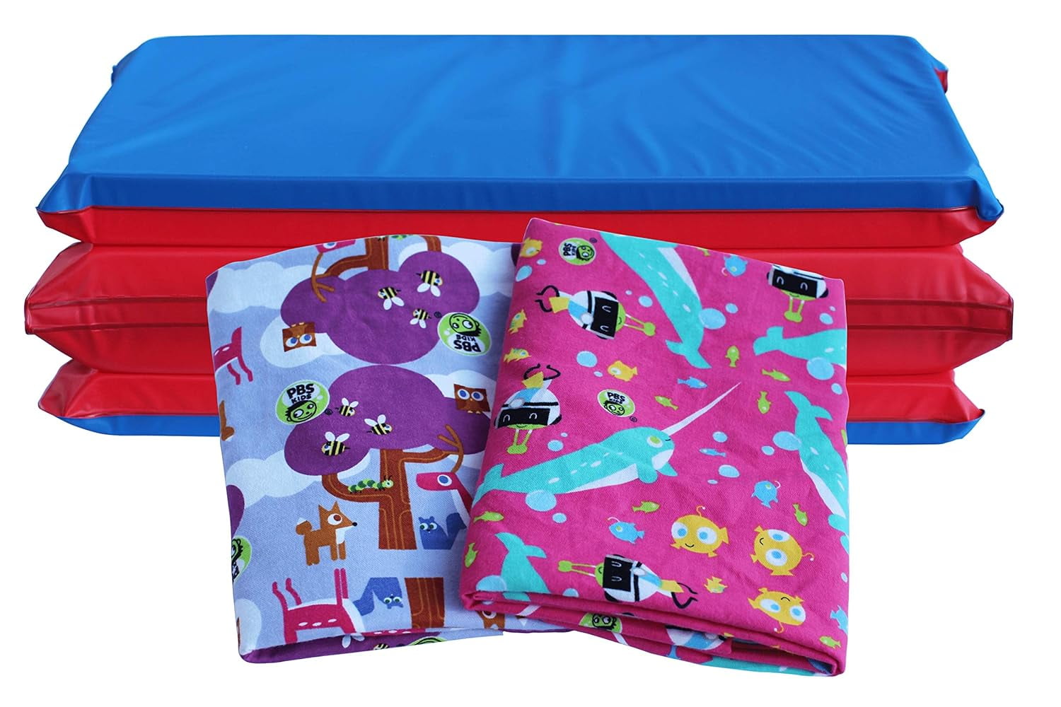 + PBS Kids Friends Kit - 1.5" Thick Full Nap Mat and 2 Washable Covers ...