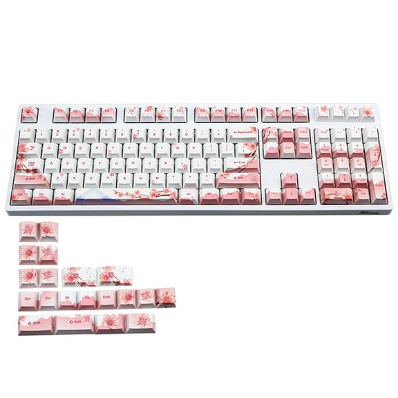 TTTYBA-XVX Shine Through Keycaps, Japanese Ink Lotus Keycap Set ...