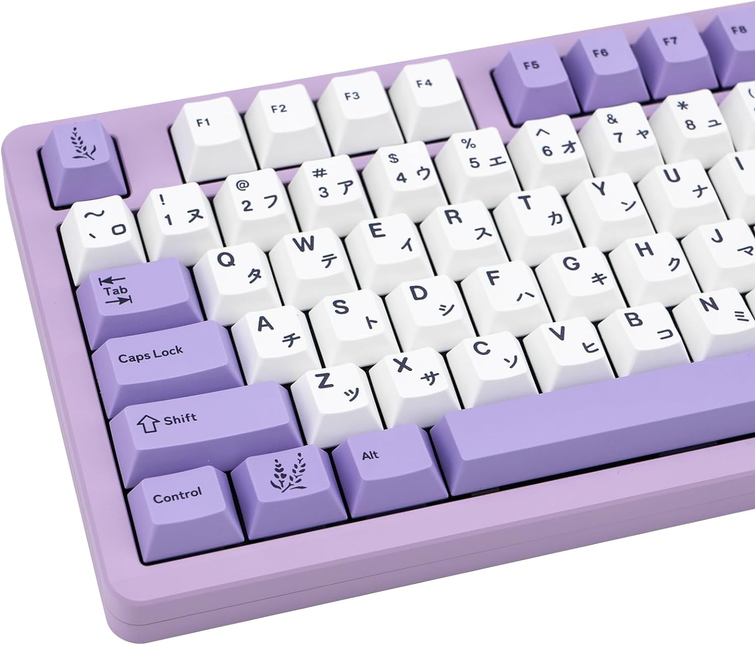 PBT Japanese Keycaps 116 Keys, White/Purple Custom Keyboard Keycaps Set ...