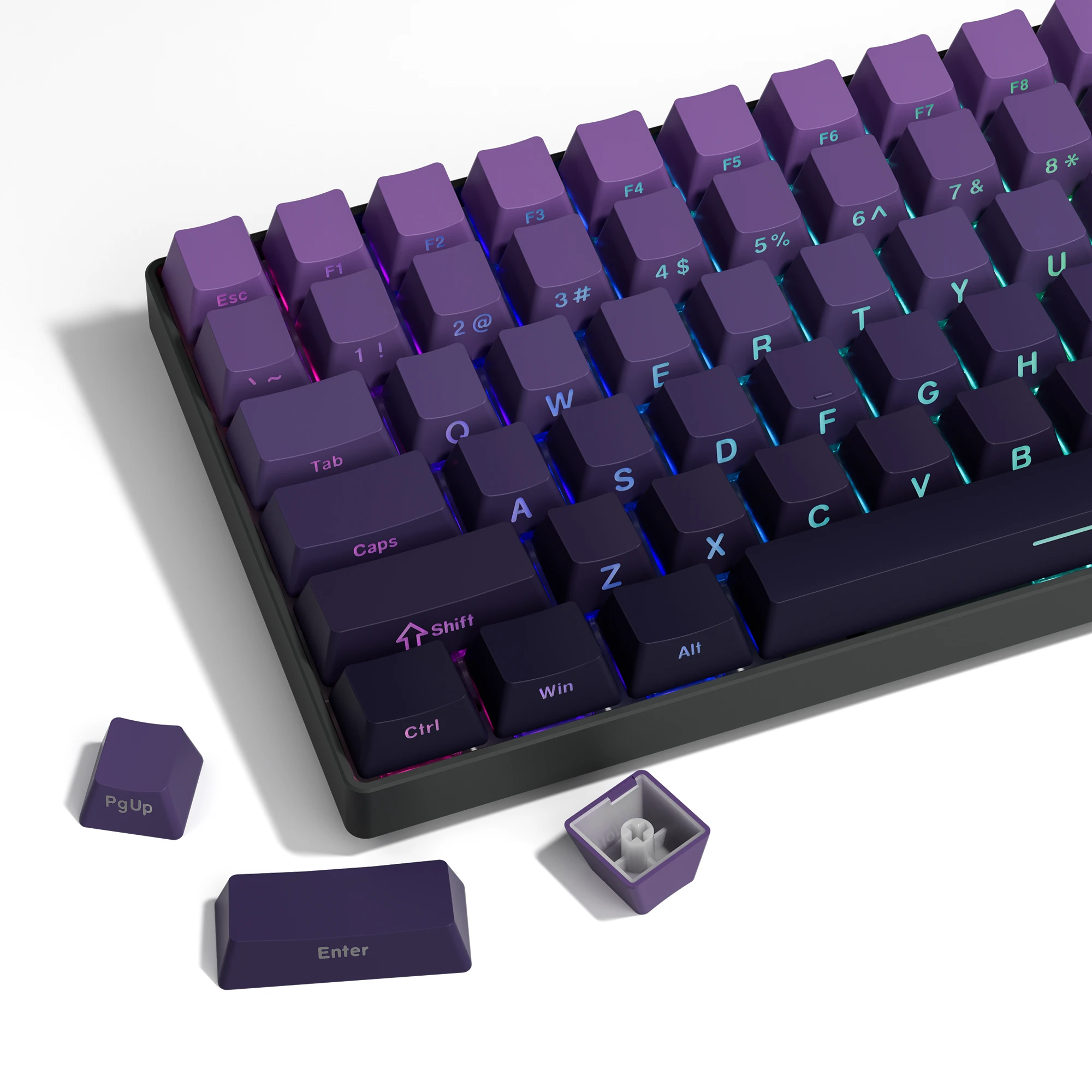 PBT Keycap - Side printed keycap set, dual lens via custom keycap ...
