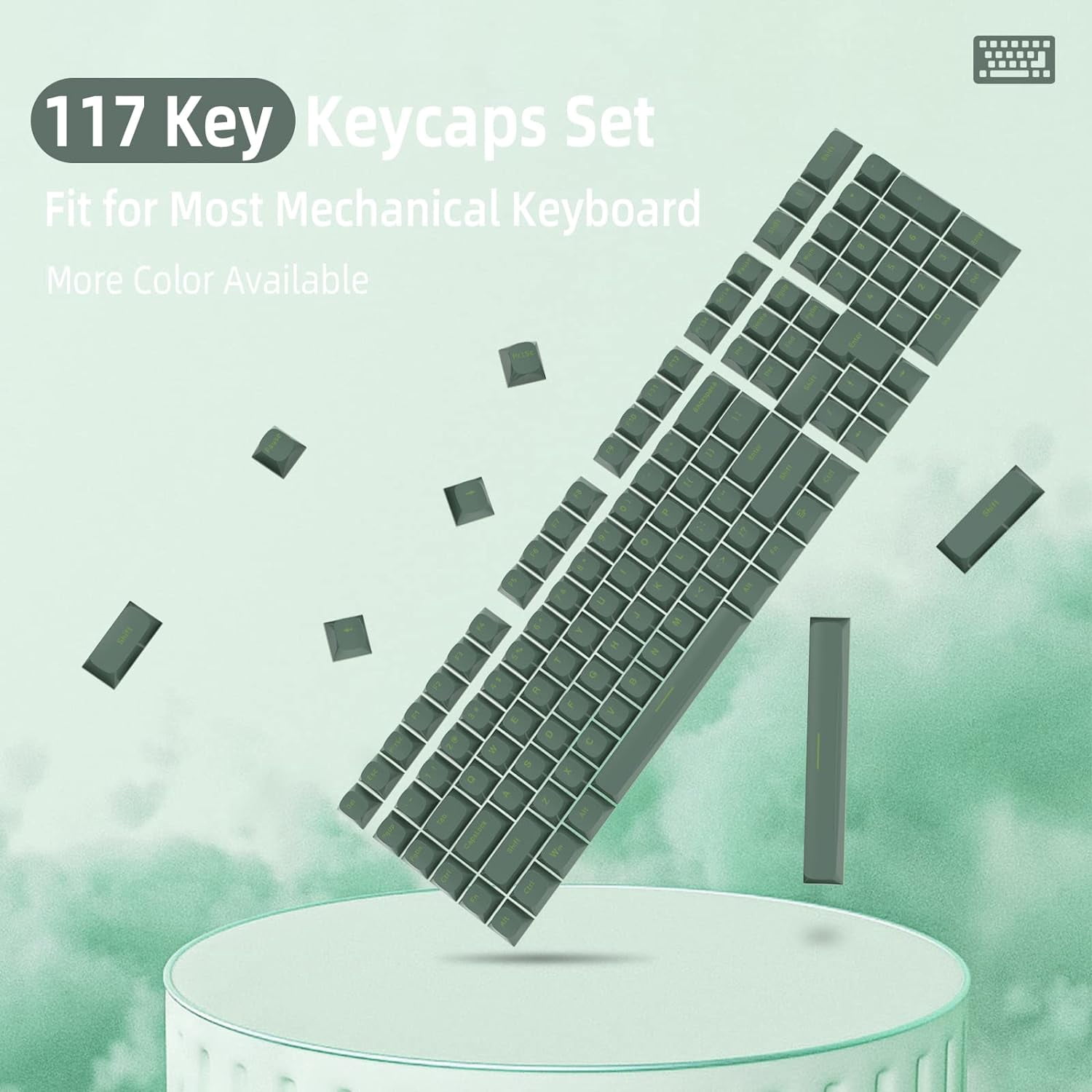 PBT Keycaps, 117 Keys Double Shot Keycaps Set US Layout (ANSI) OEM ...