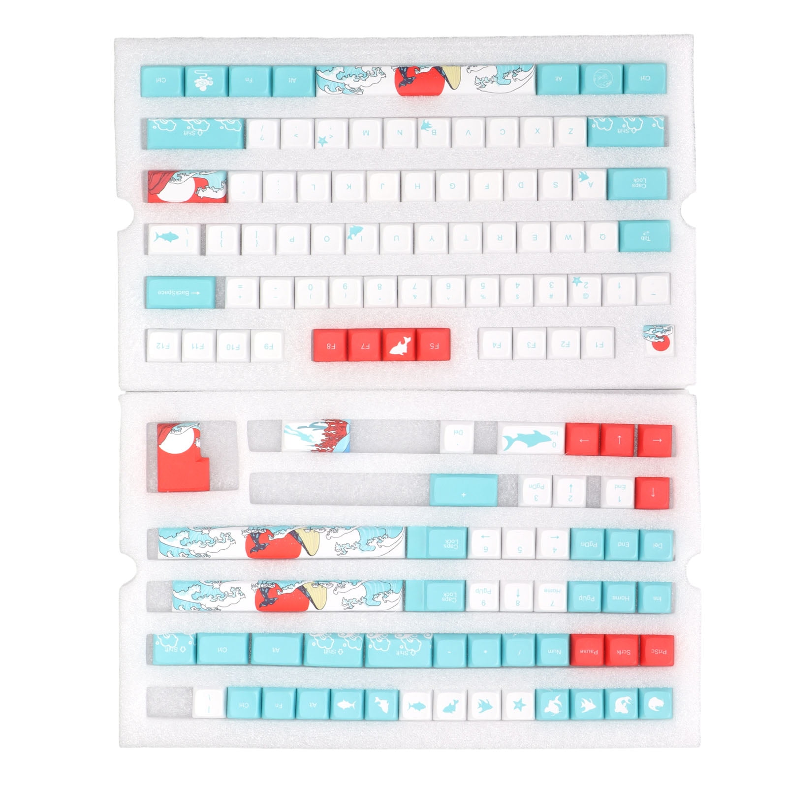 PBT Keycaps 128 Keys Cartoon Whale Style Fadeless Durable PBT Easy ...